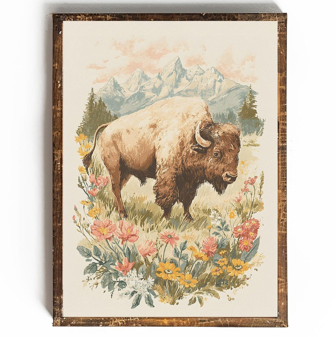 Grand Teton National Park Poster Wyoming Wall Art For Cabin Decor ...