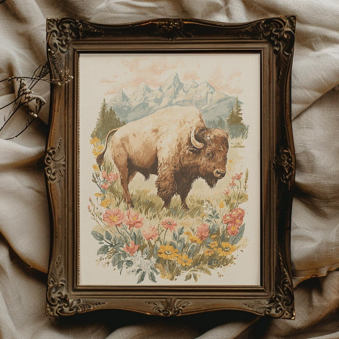 Grand Teton National Park Poster Wyoming Wall Art For Cabin Decor ...
