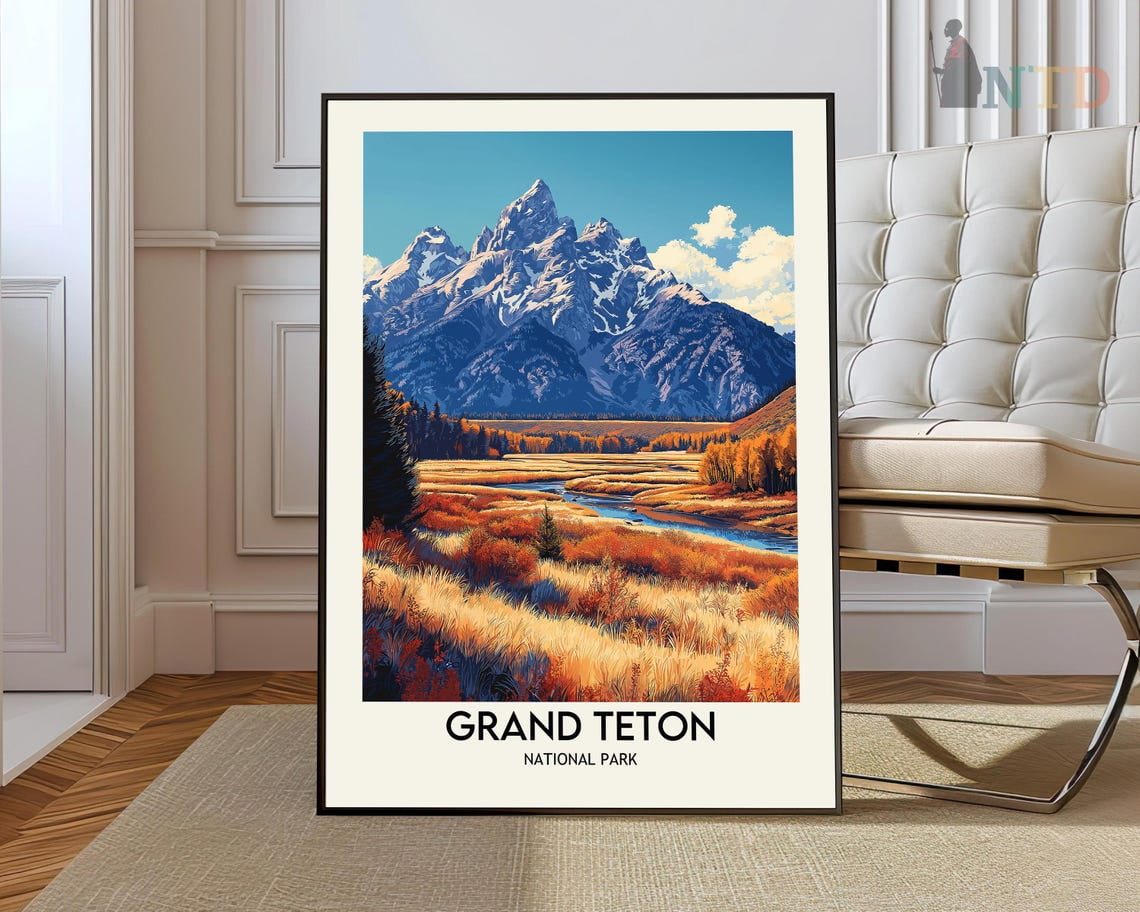 Grand Teton National Park Print, Grand Teton National Park Photo Poster, Grand Teton Travel Wall ...