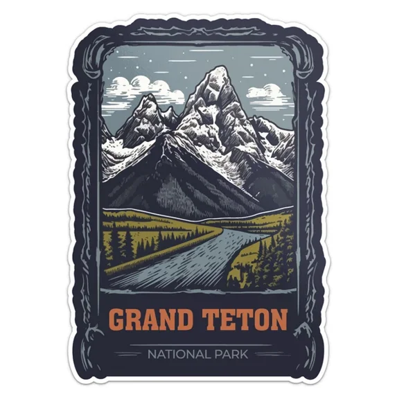 Grand Teton National Park Sticker Phone Decal Water Bottle Stickers Car ...