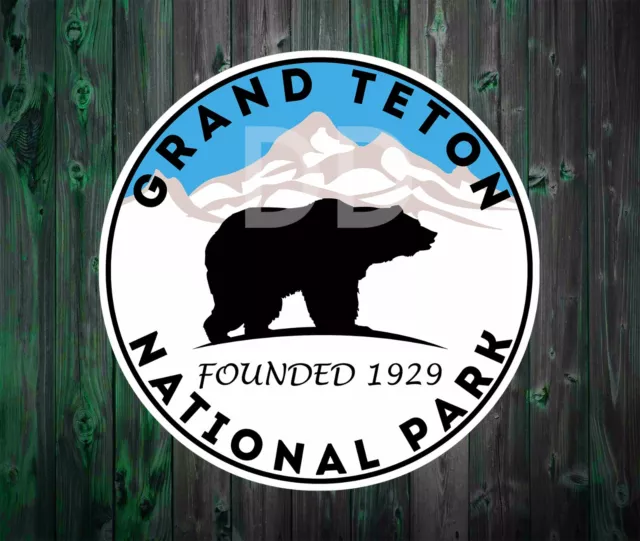 Grand Teton National Park Wyoming Bear Mountains Sticker Decal Phone ...