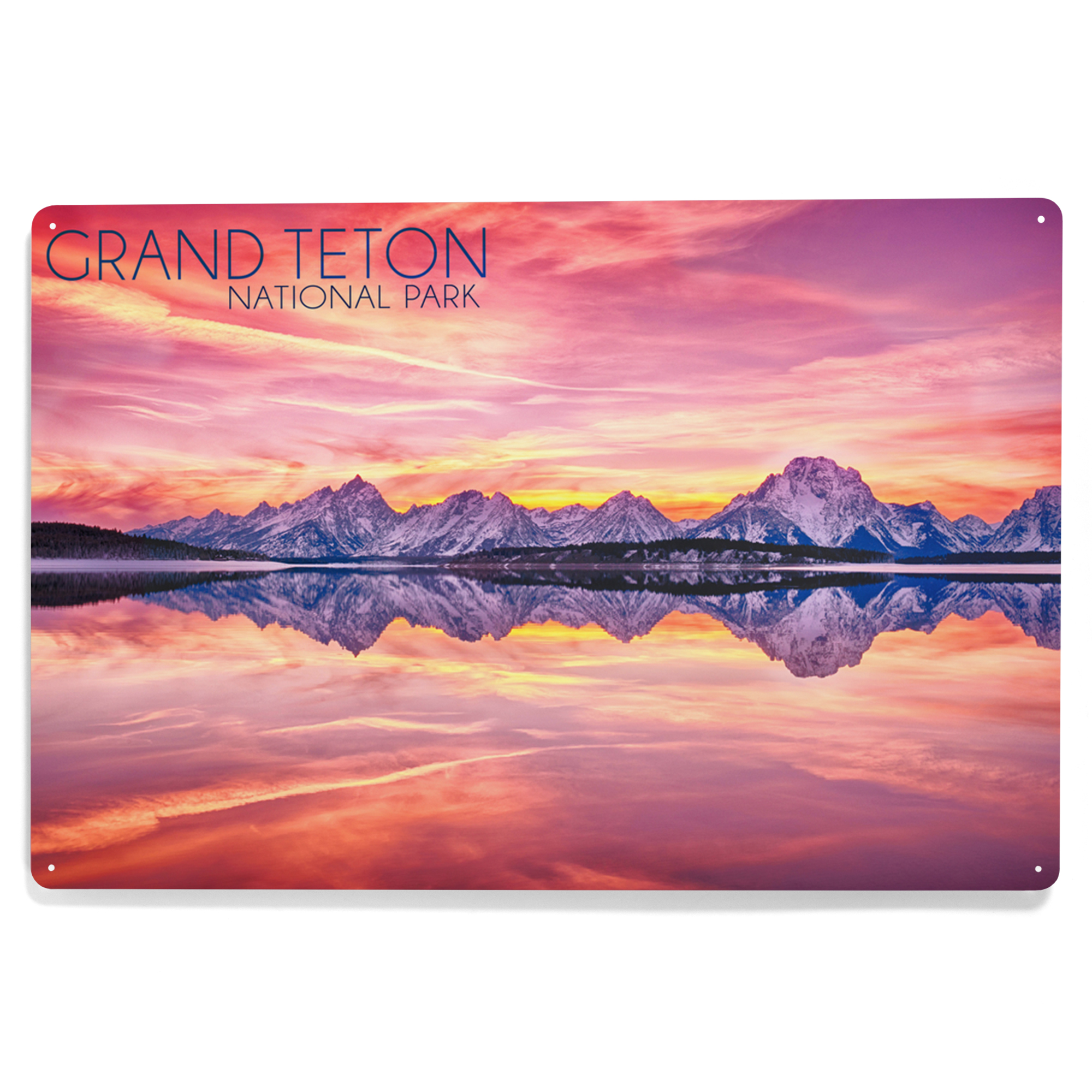 Grand Teton National Park, Wyoming, Sunset and Jackson Lake (12x18 ...