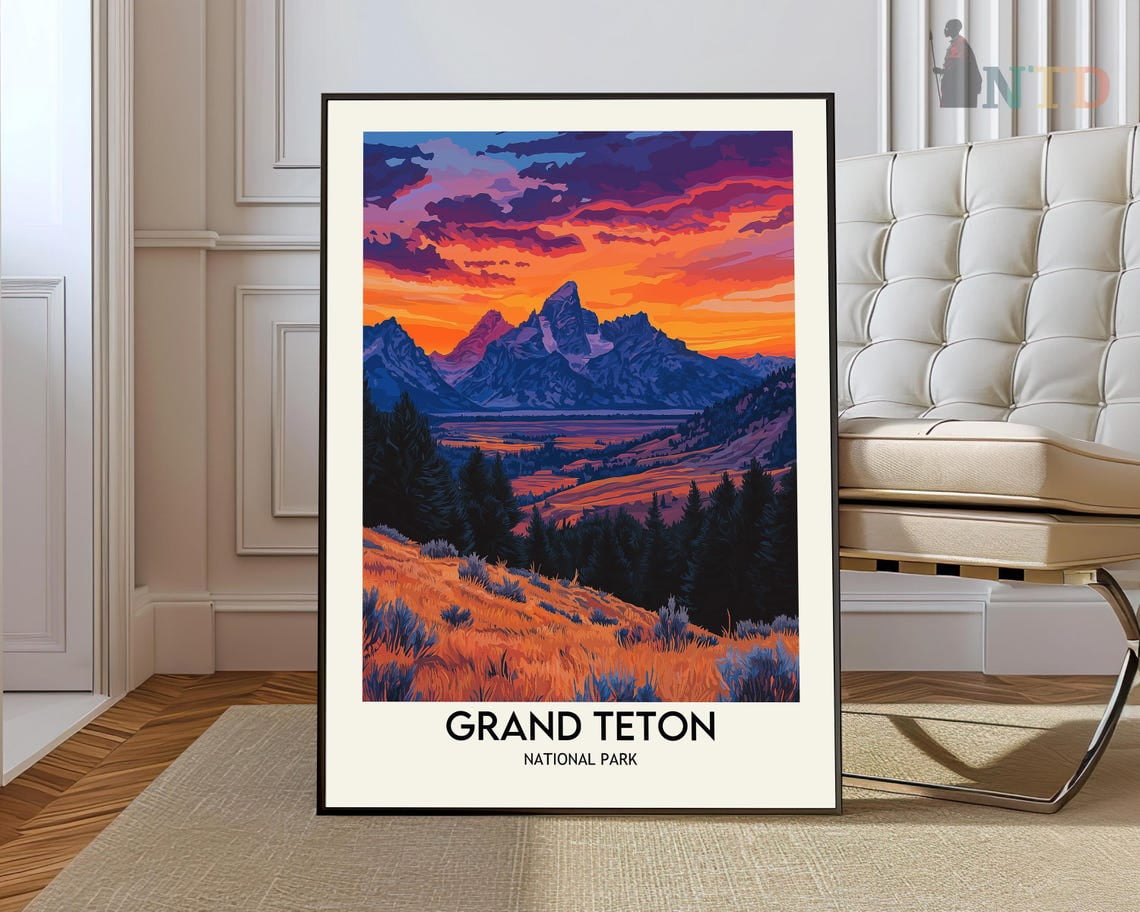 Grand Teton Poster, Grand Tetongrand Teton Print, Grand Teton Photo ...
