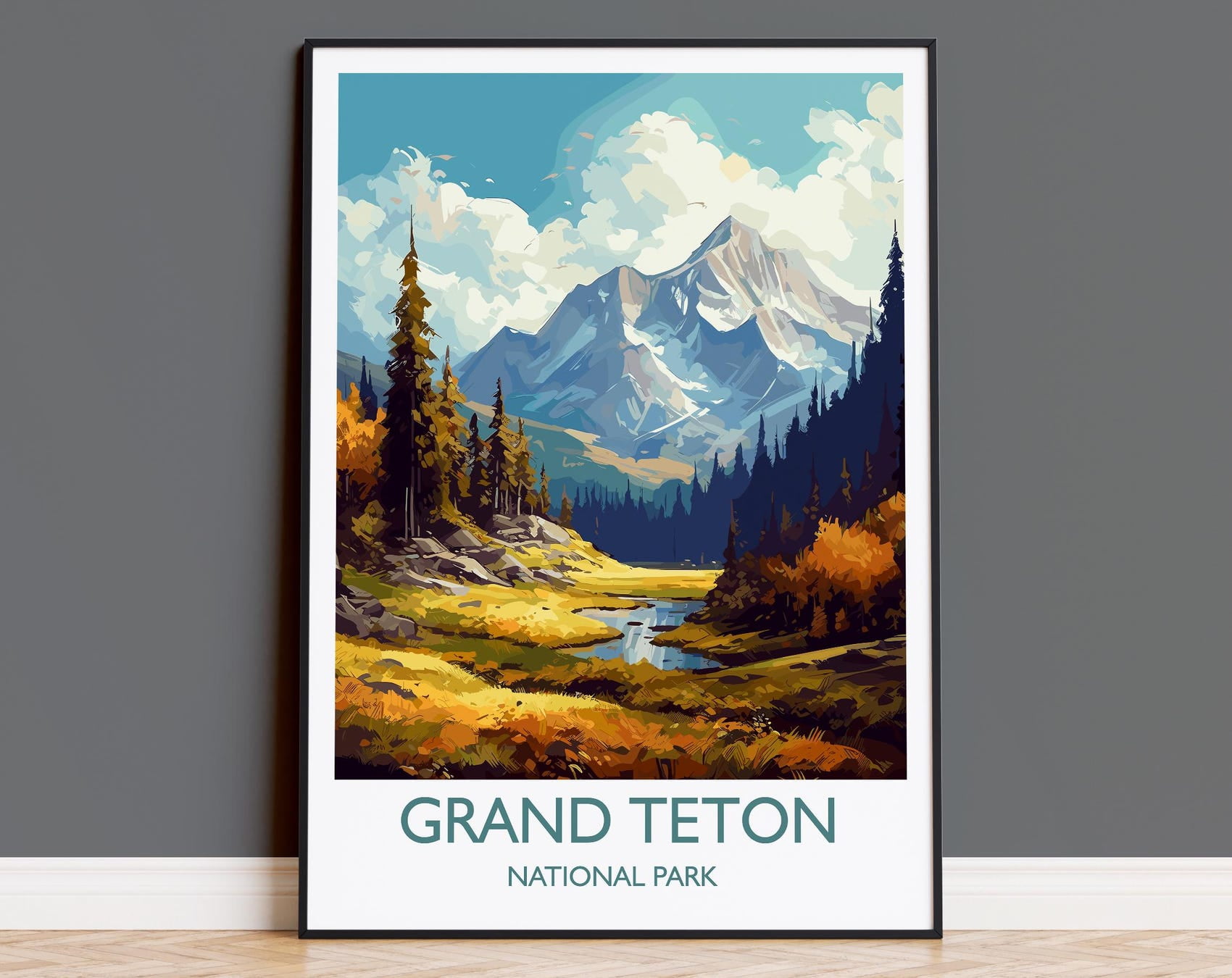 Grand Teton Poster, Travel Print of Grand Teton, North America, Grand ...