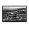 Grand Tetons Fence Beyond Black Framed Floater Canvas Wall Art, design ...