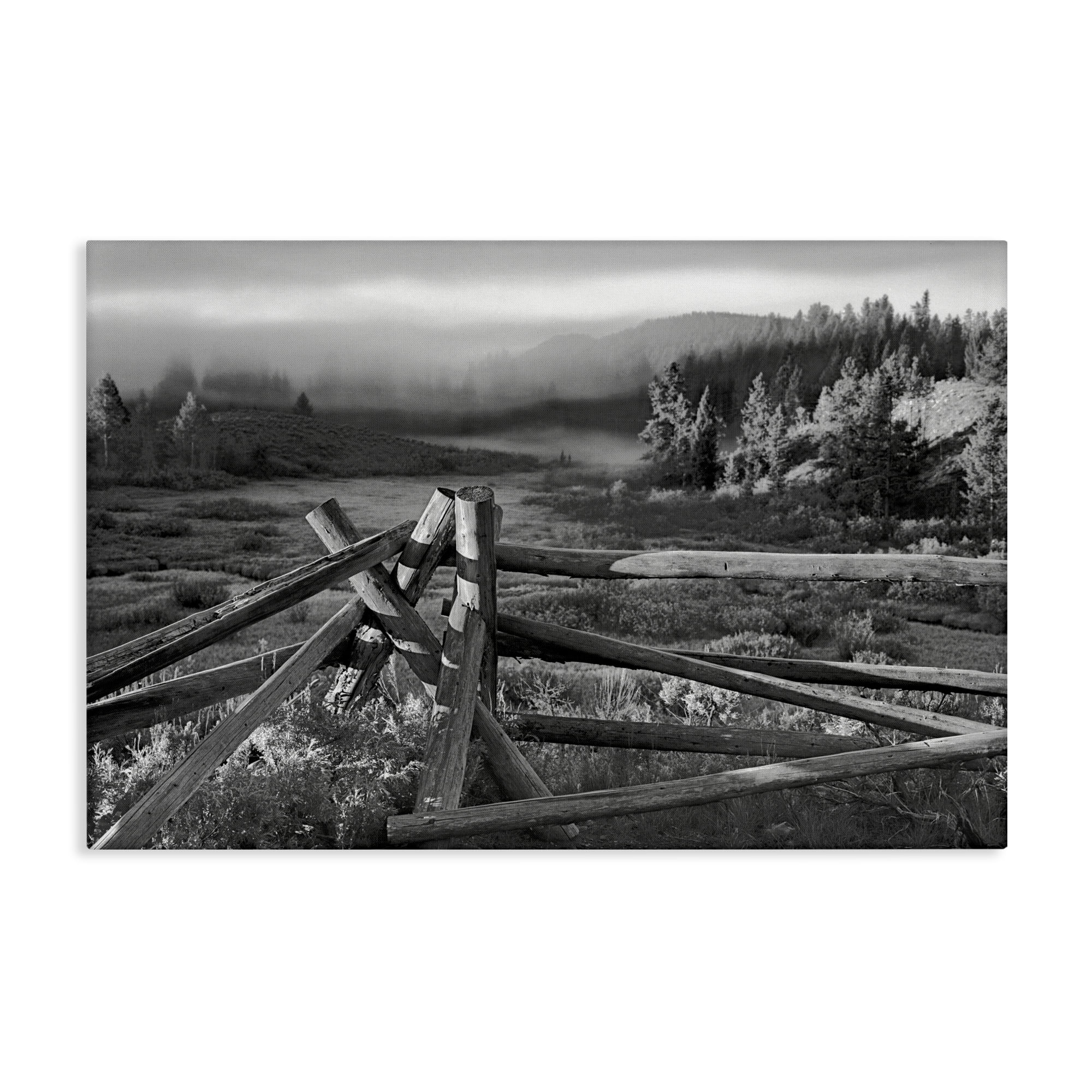 Grand Tetons Fence Beyond Canvas Wall Art, design by MJ Photography ...