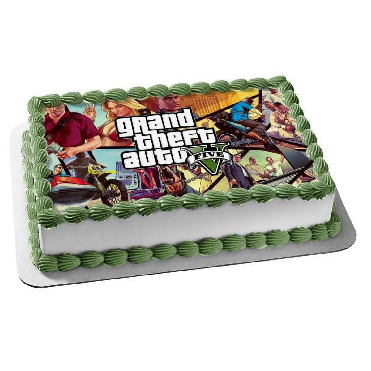 Grand Theft Auto 5 Franklin Trevor Michael Edible Cake Topper, by A ...