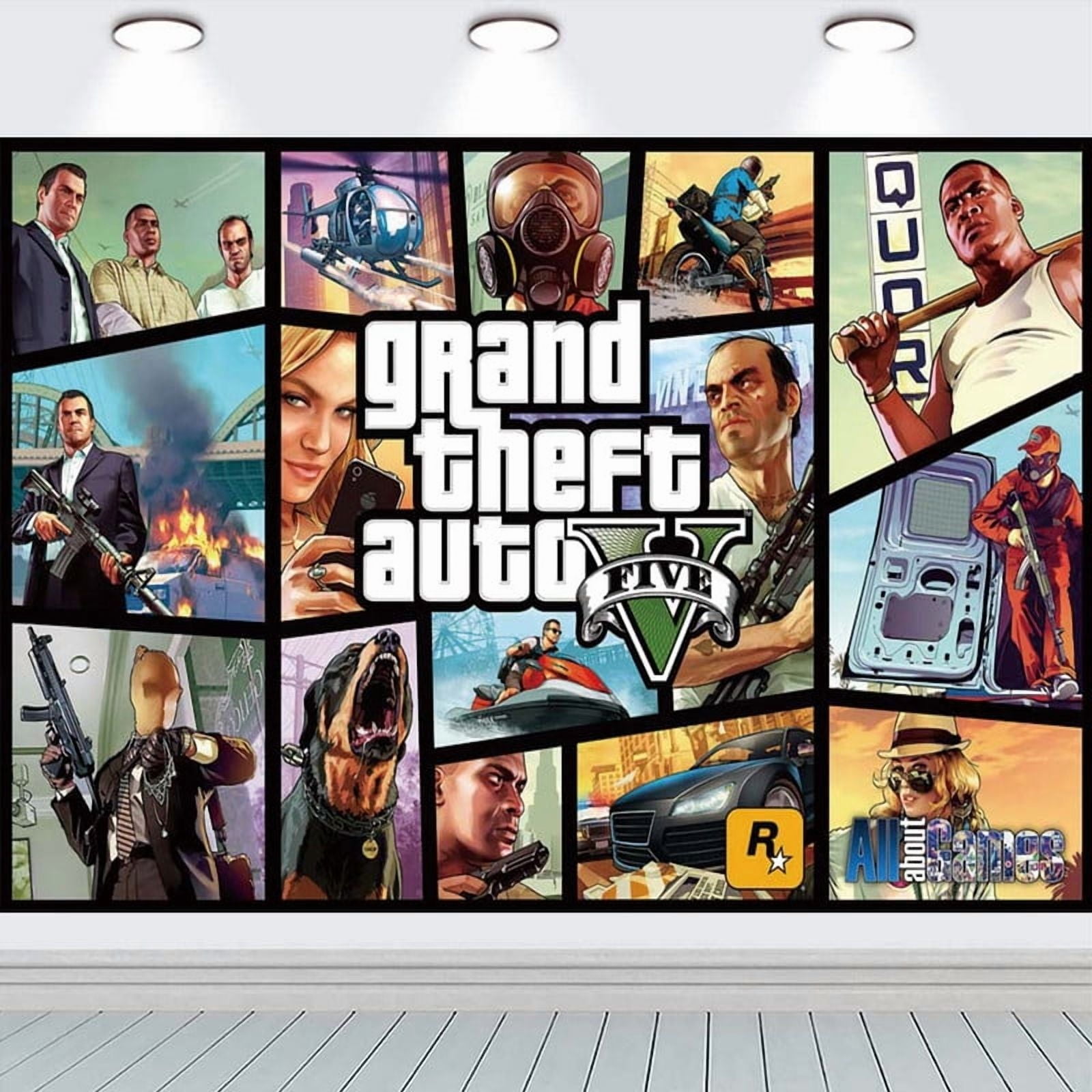 Grand Theft Auto Backdrop Banner Party Supplies Poster Movie Theme Background for Photography ...