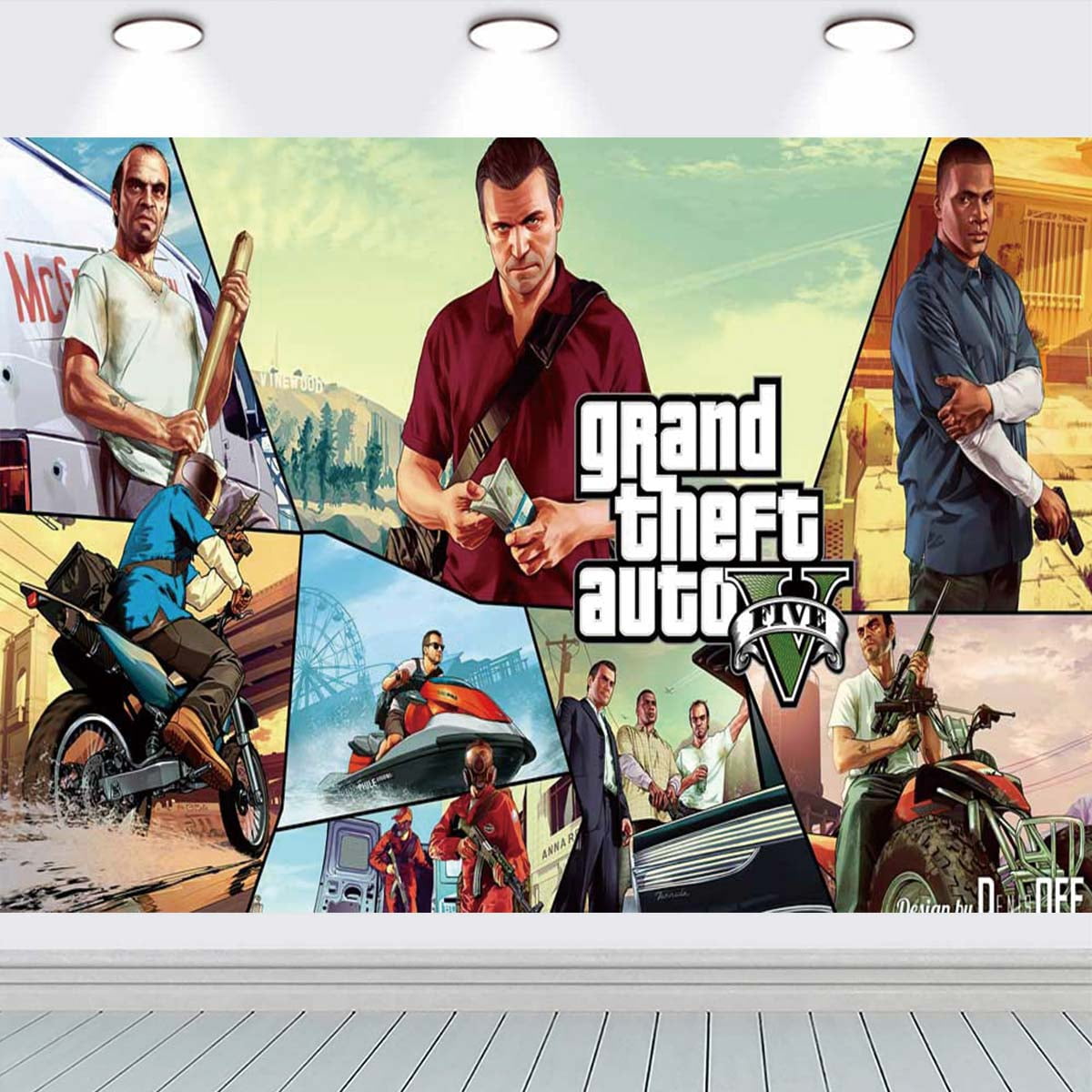 Grand Theft Auto Backdrop Banner Party Supplies Poster Movie Theme Background for Photography ...