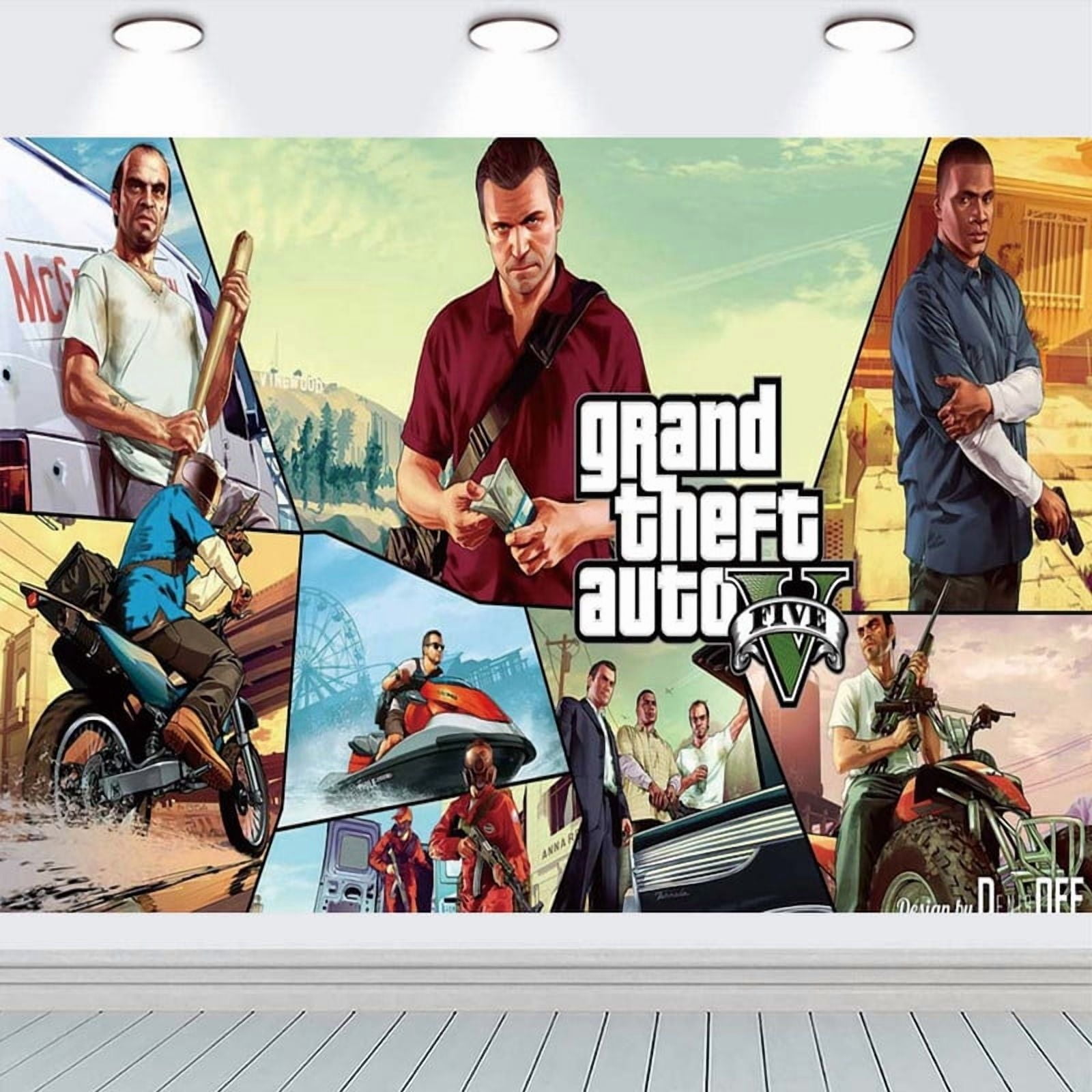 Grand Theft Auto Backdrop Banner Party Supplies Poster Movie Theme ...