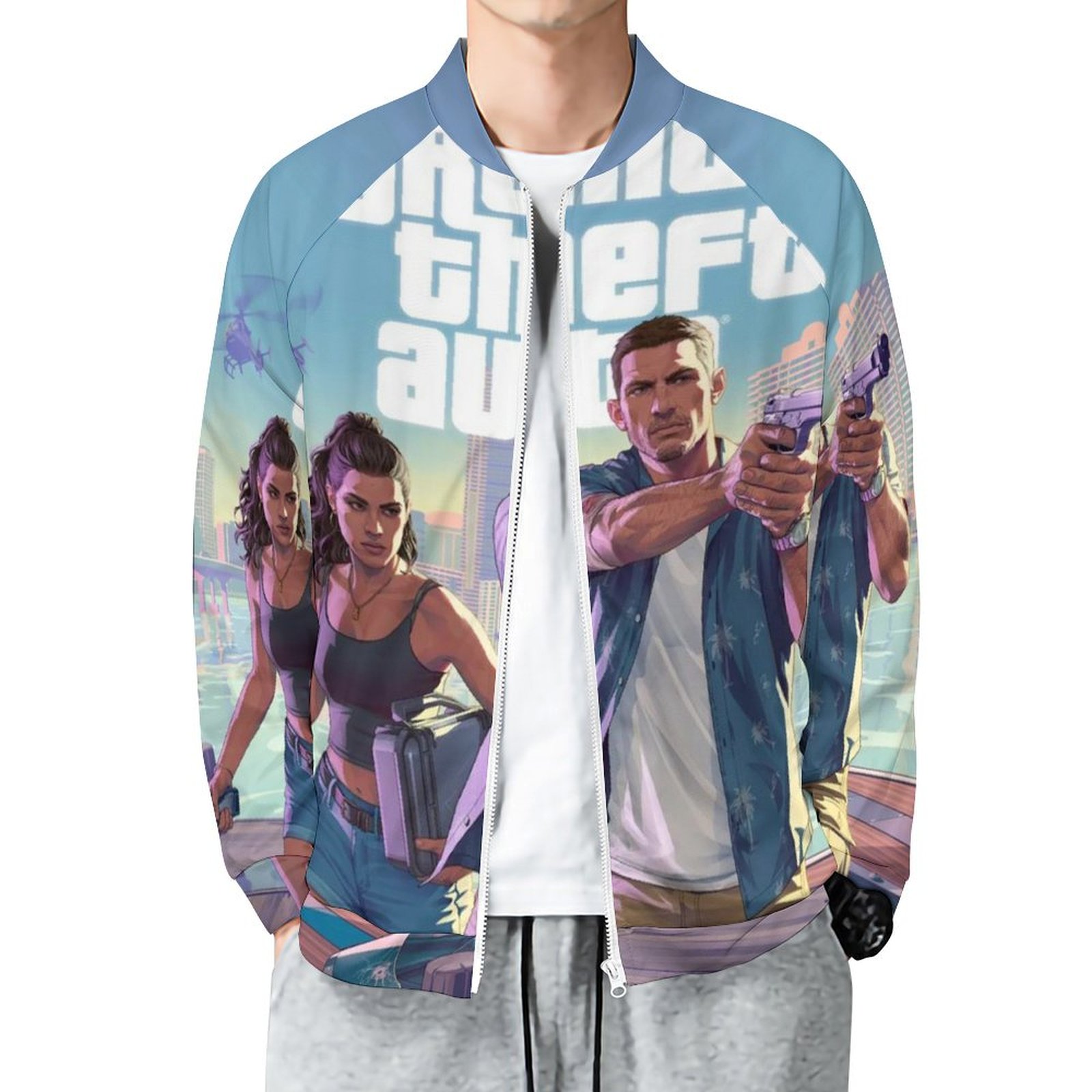 Grand Theft Auto Fashion Jacket Mens Windbreaker Coat Lightweight ...