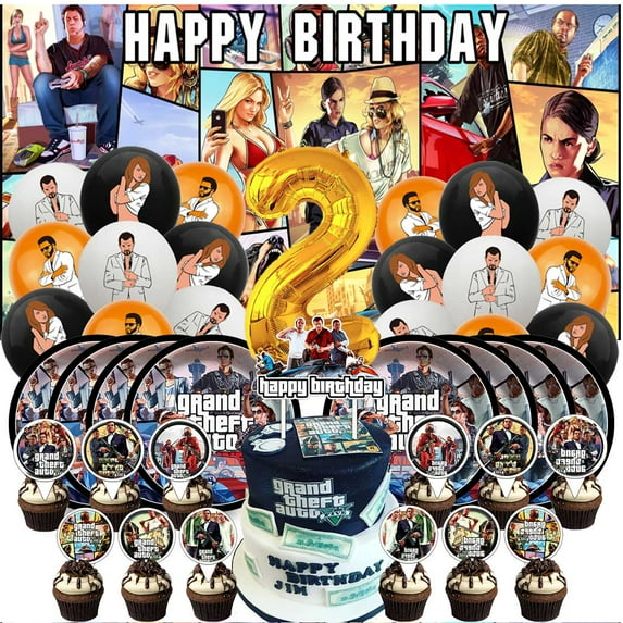 Grand Theft Auto GTA Balloons Party Supplies 2nd Decor Tableware ...