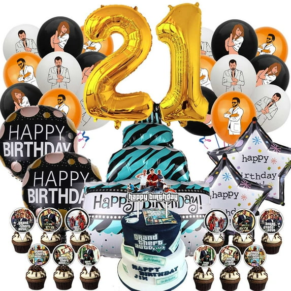 Grand Theft Auto GTA Party Supplies 21th Decor Kit Balloons Birthday ...
