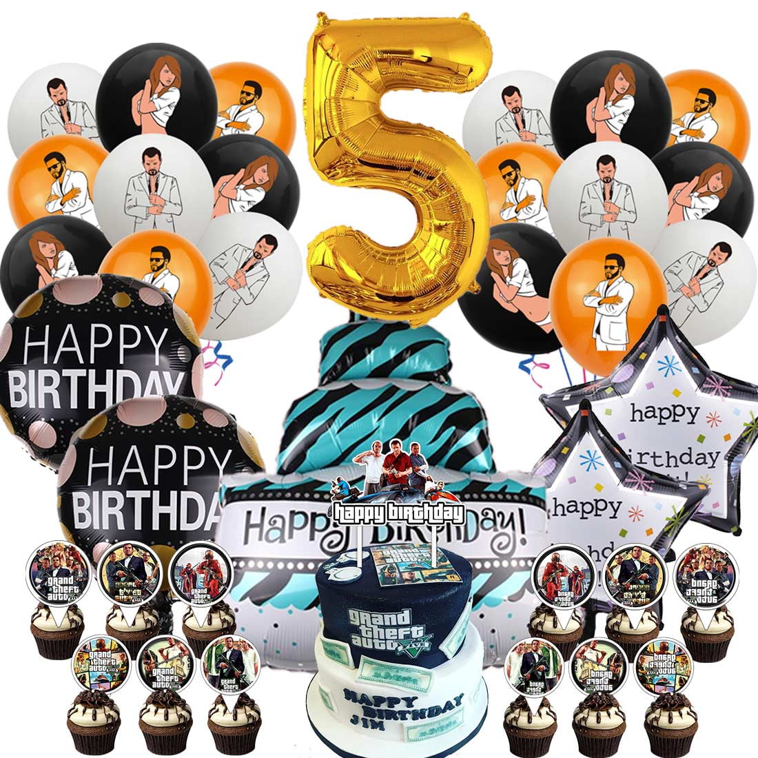 Grand Theft Auto GTA Party Supplies 5th Decor Kit Balloons Birthday ...