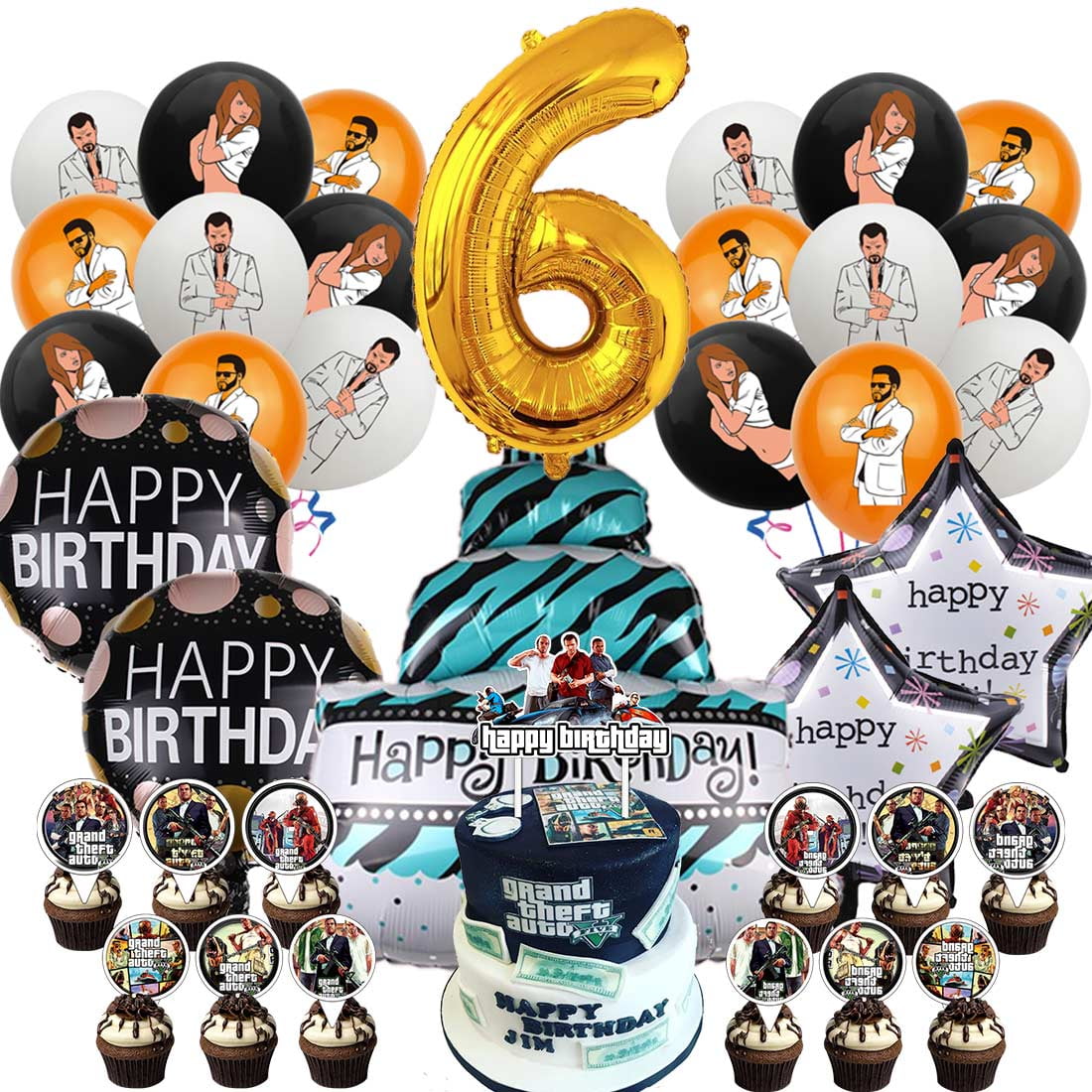 Grand Theft Auto GTA Party Supplies 6th Decor Kit Balloons Birthday ...