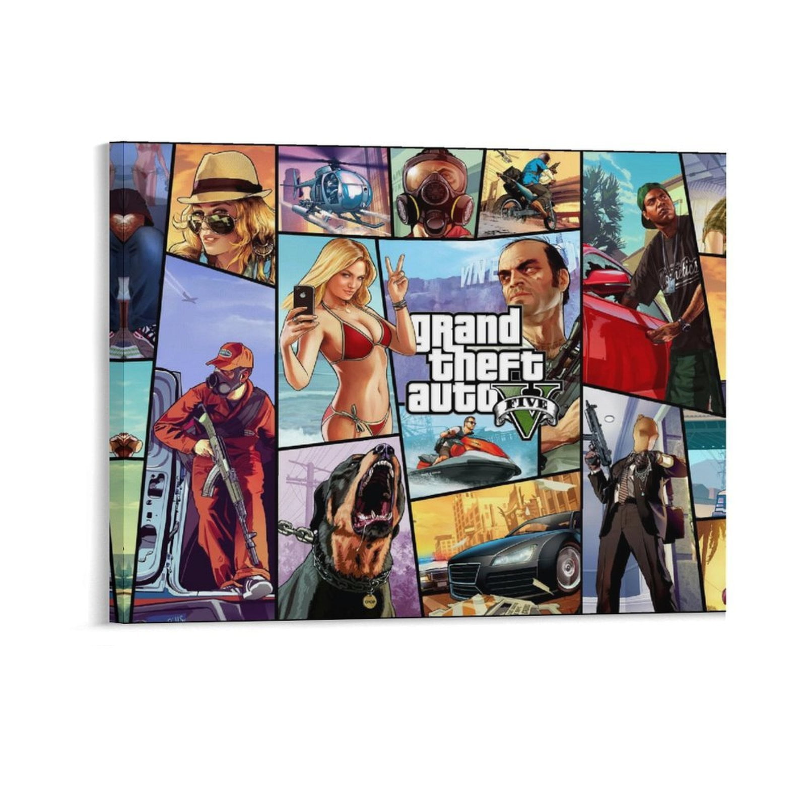 Grand Theft Auto Game Decorative Painting Canvas Wall Poster Art ...