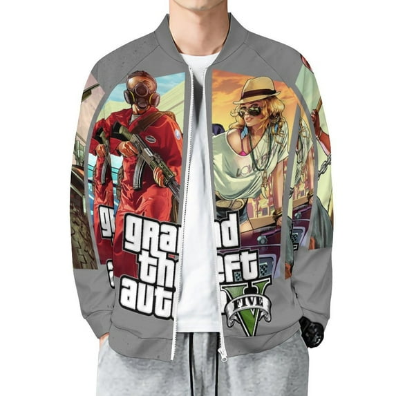 Grand Theft Auto Game Fashion Jacket Mens Windbreaker Coat Lightweight ...