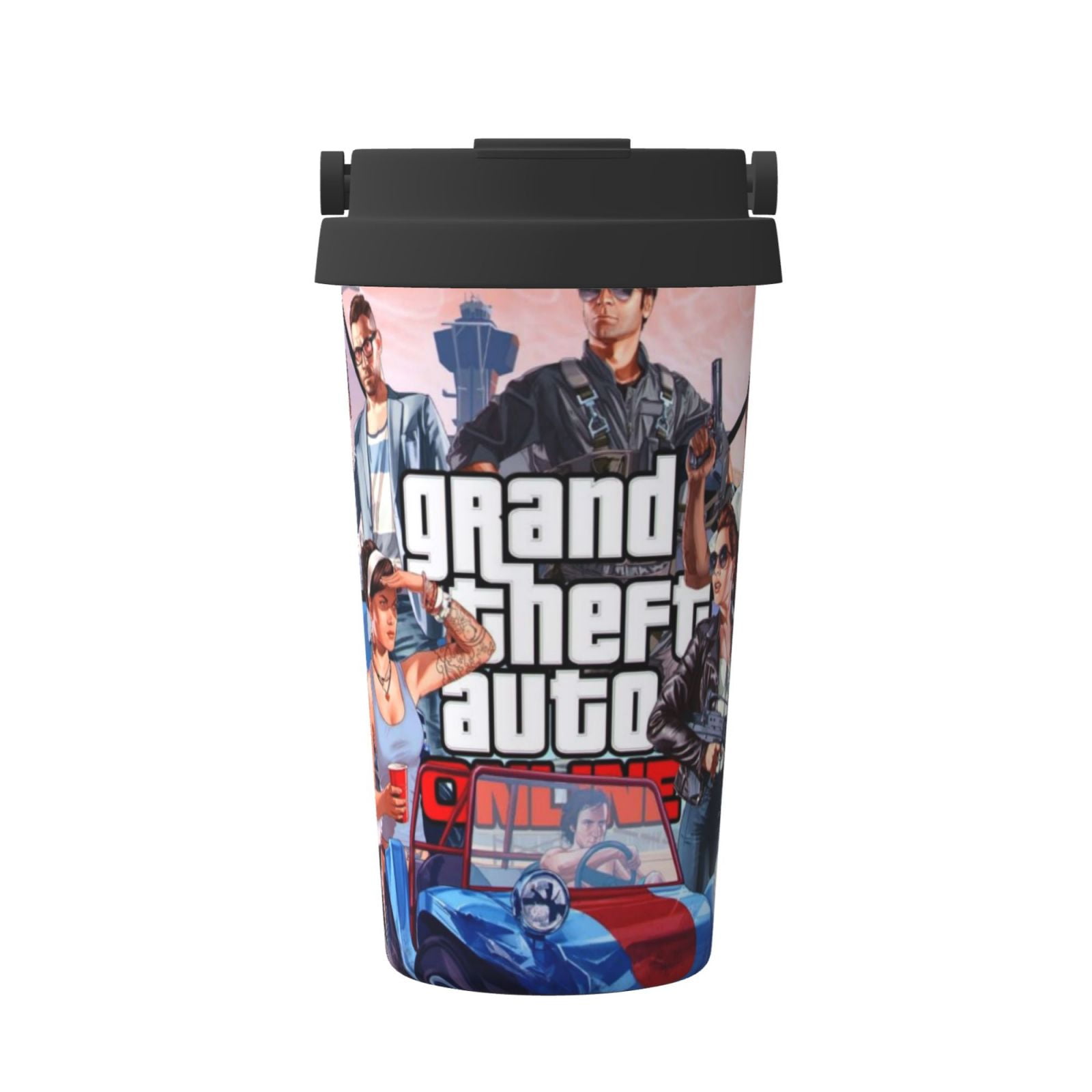 Grand Theft Auto Game Portable Insulated Coffee Mug Unisex Thermos Cup ...