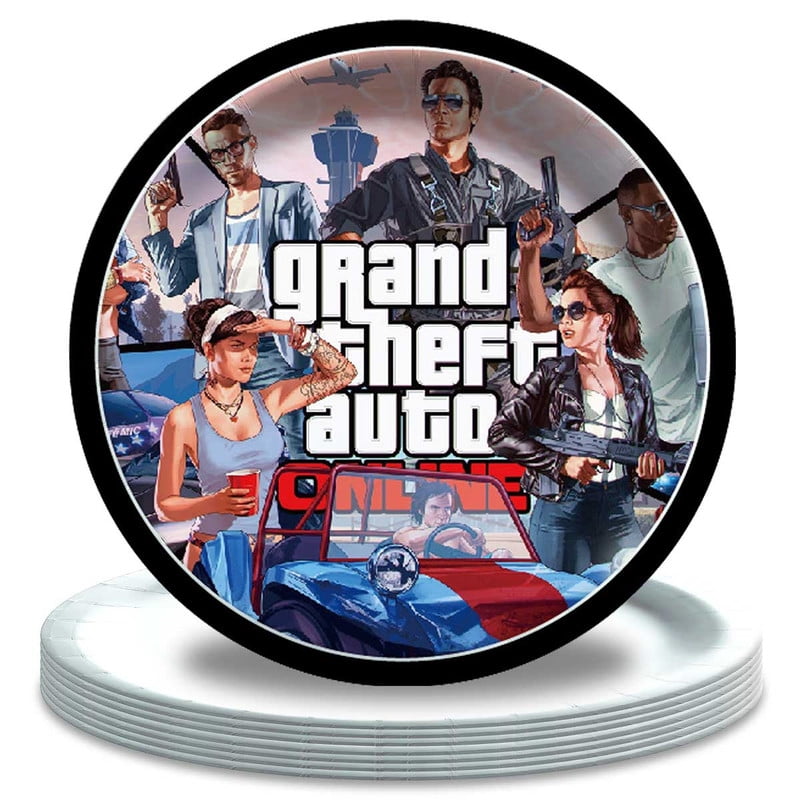 Grand Theft Auto Gra5/GTA Party Decorations Tableware Plates Supplies ...