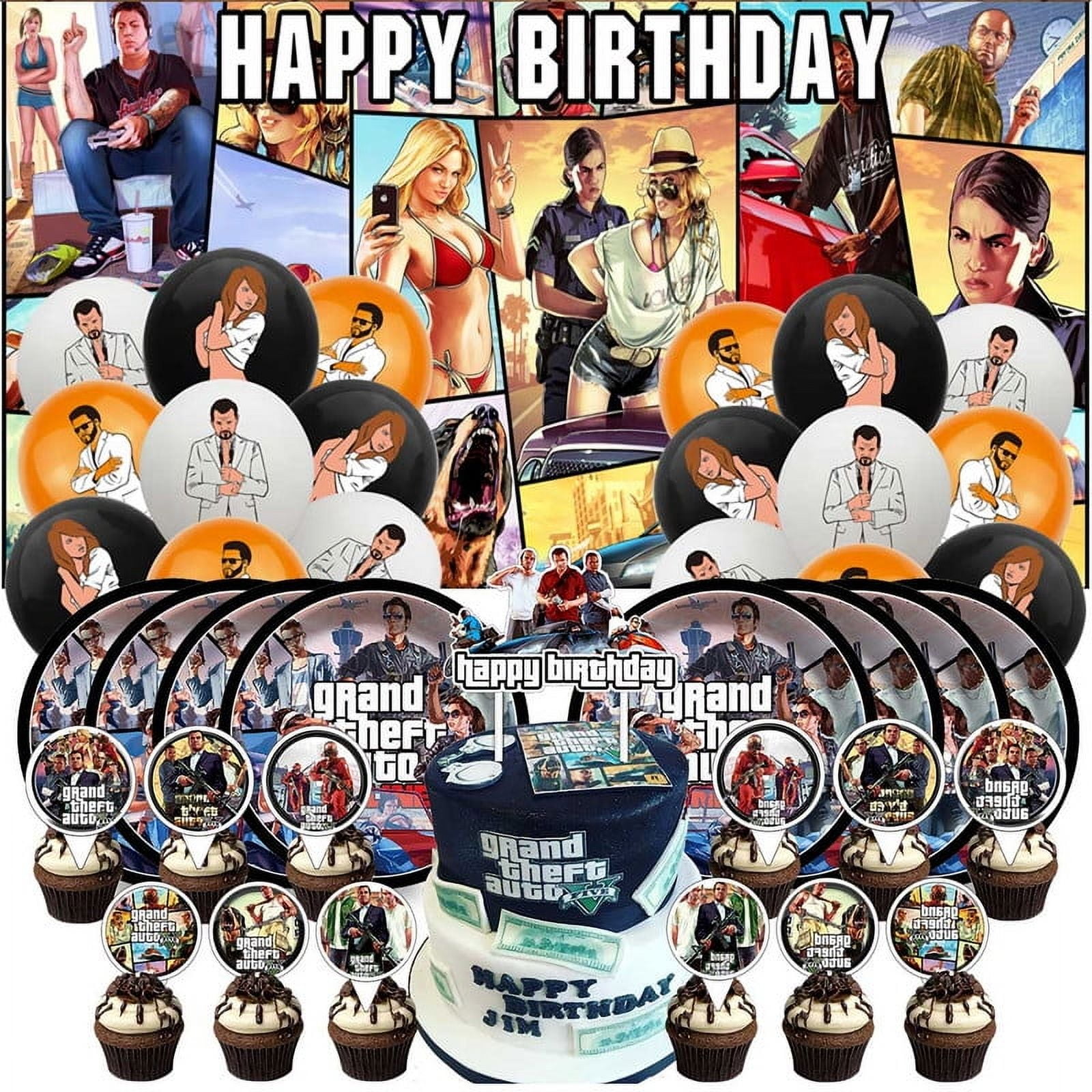 Grand Theft Auto Gra5/GTA Party Supplies Birthday Balloons Plates ...