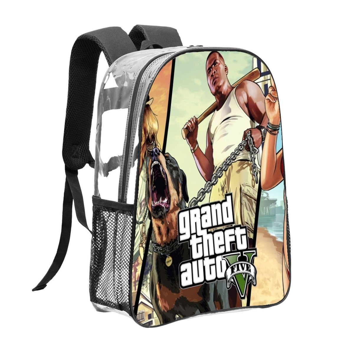 Grand Theft Auto Gra5 Pattern Transparent Backpack Lightweight And ...