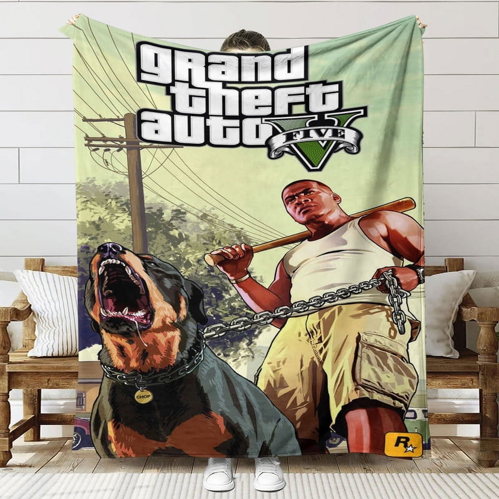 Grand Theft Auto Gra5 Throw Blanket Gifts for Fans Lover Girls Boys ...