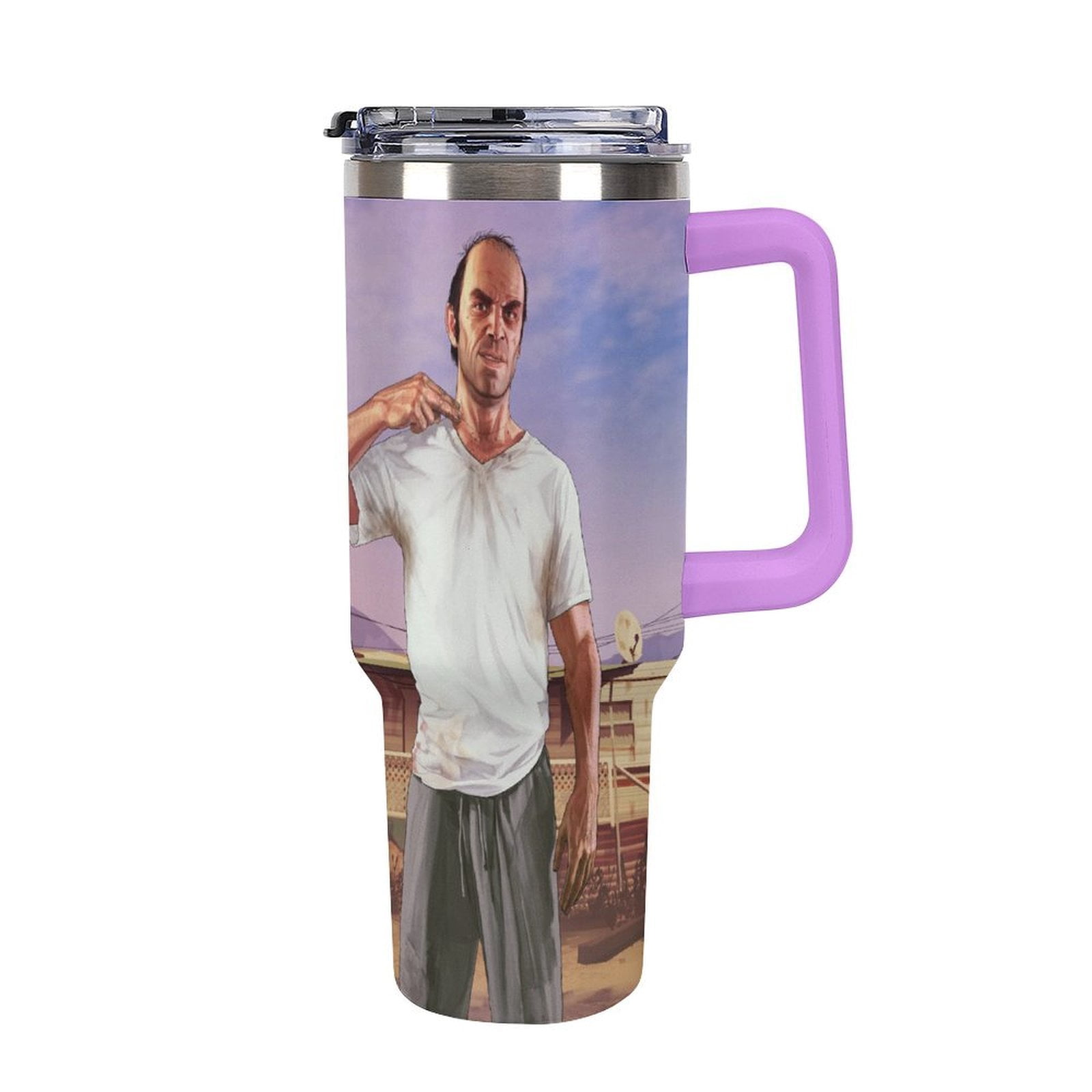 Grand Theft Auto V 40 Oz Tumbler With Handle And Straw, Stainless Steel ...