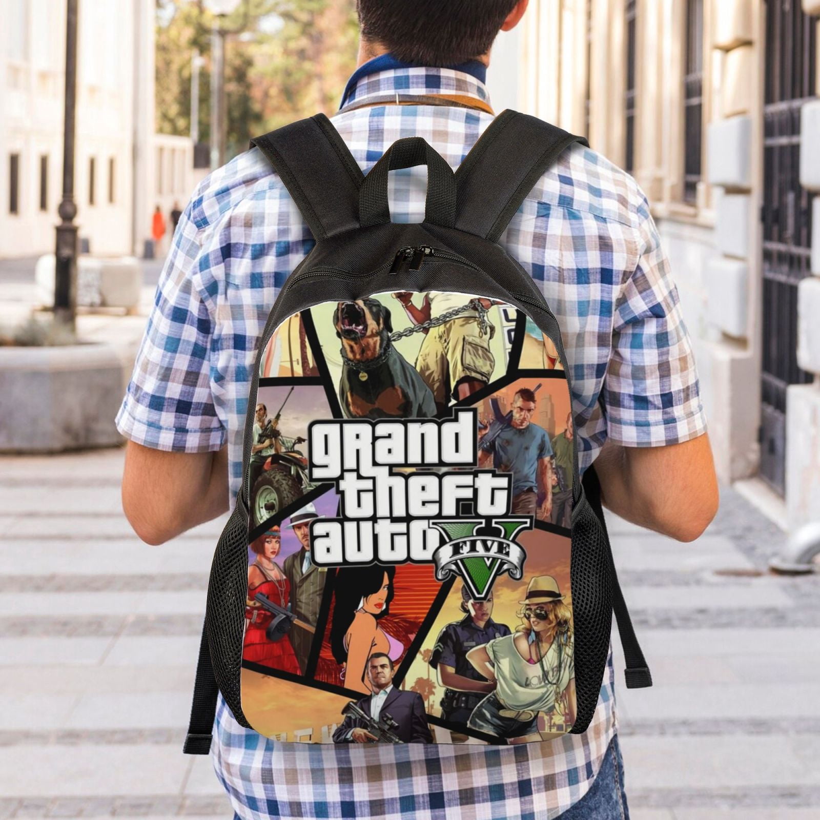 Grand Theft Auto V Anime Backpack Travel Bag 3d Printing Casual Daypack ...
