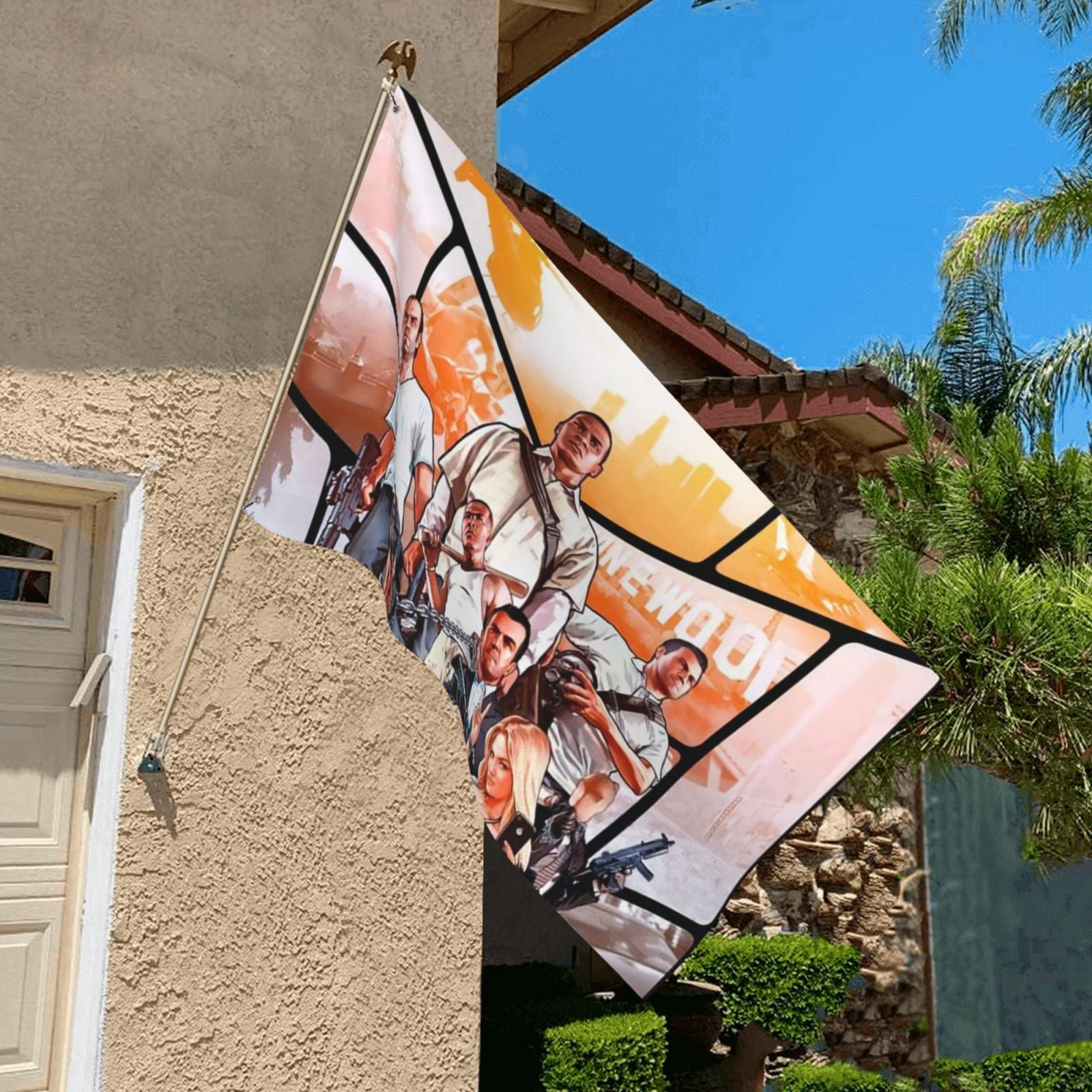 Grand Theft Auto V Garden Flag 3x5 Feet Indoor Decoration Flag Outdoor Courtyard Decoration ...