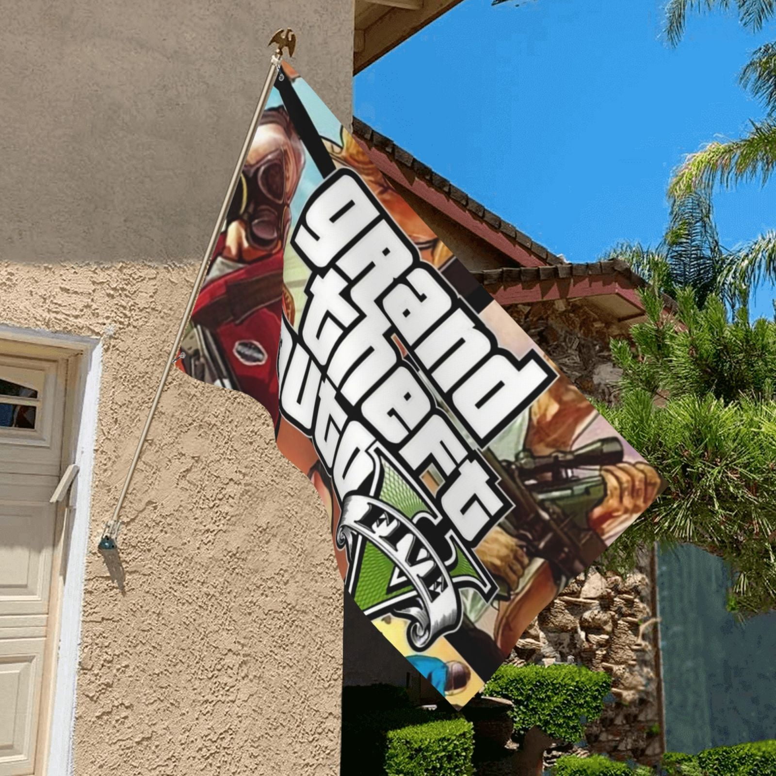 Grand Theft Auto V Garden Flag 3x5 Feet Indoor Decoration Flag Outdoor Courtyard Decoration ...
