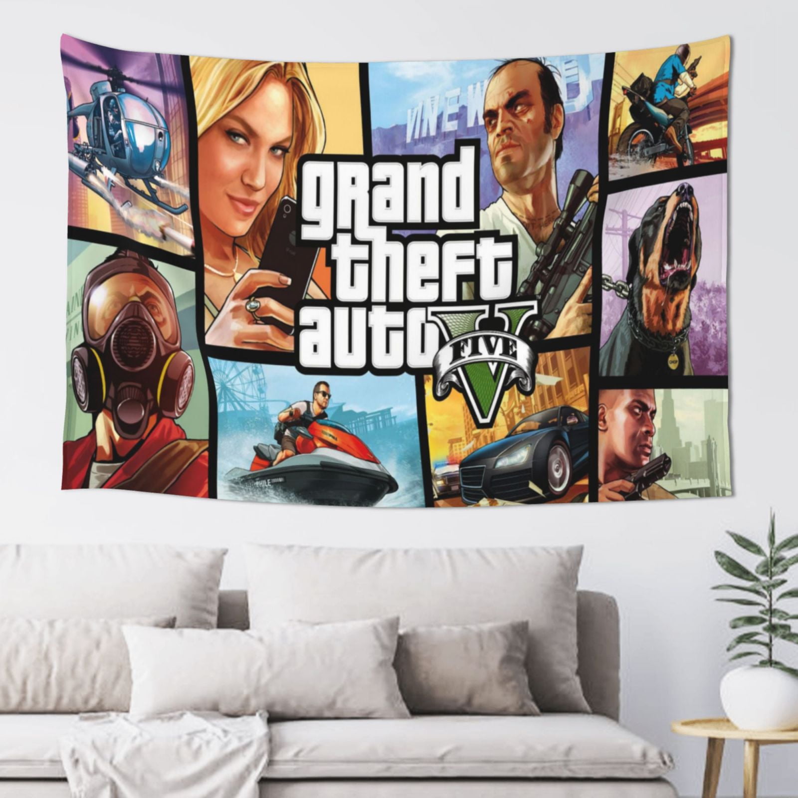 Grand Theft Auto V Tapestry Wall Hanging Home Decoration Wall Blanket ...