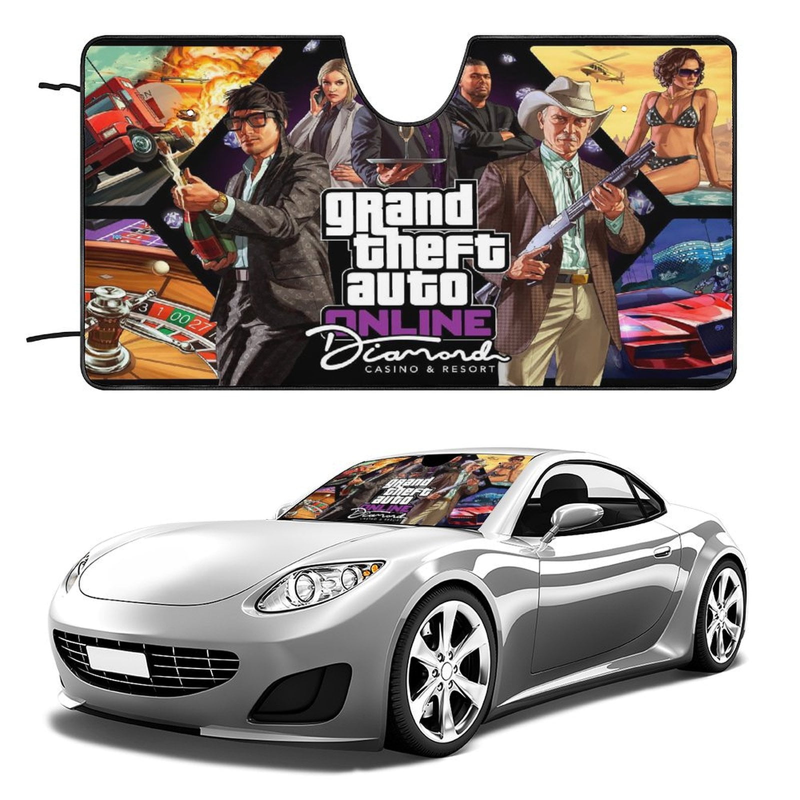 Grand Theft Auto V Windshield Sun Shade, Front Foldable Windshield ...
