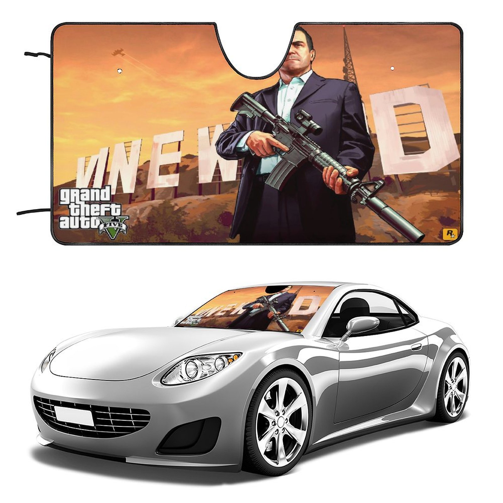 Grand Theft Auto V Windshield Sun Shade, Front Foldable Windshield ...
