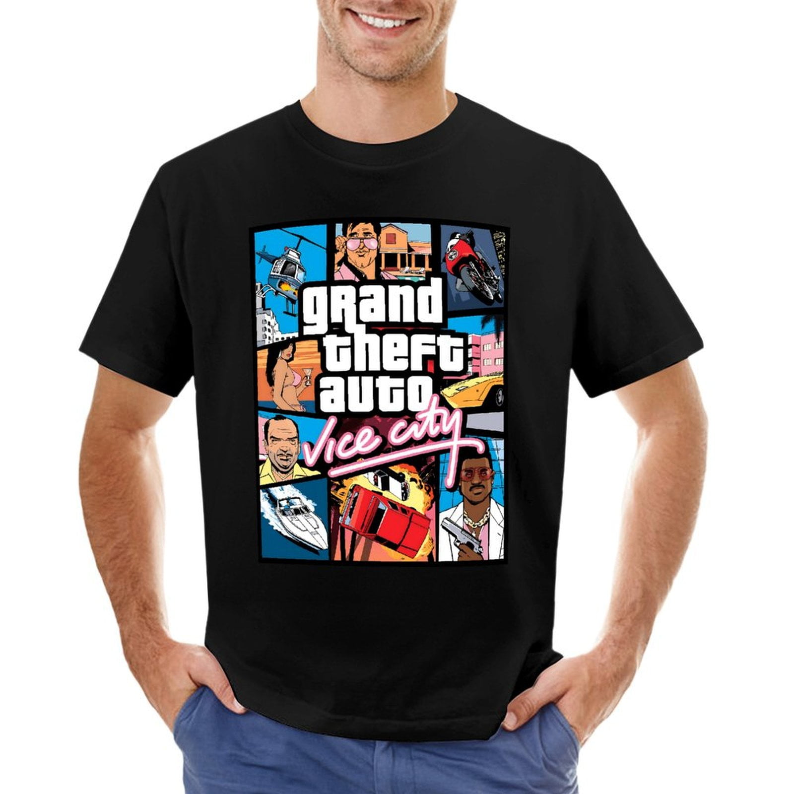 Grand Theft Auto Vice City Games Lively Men's Cotton Classic Grand Theft Auto Vice City Games Lively Men's Cotton Classic