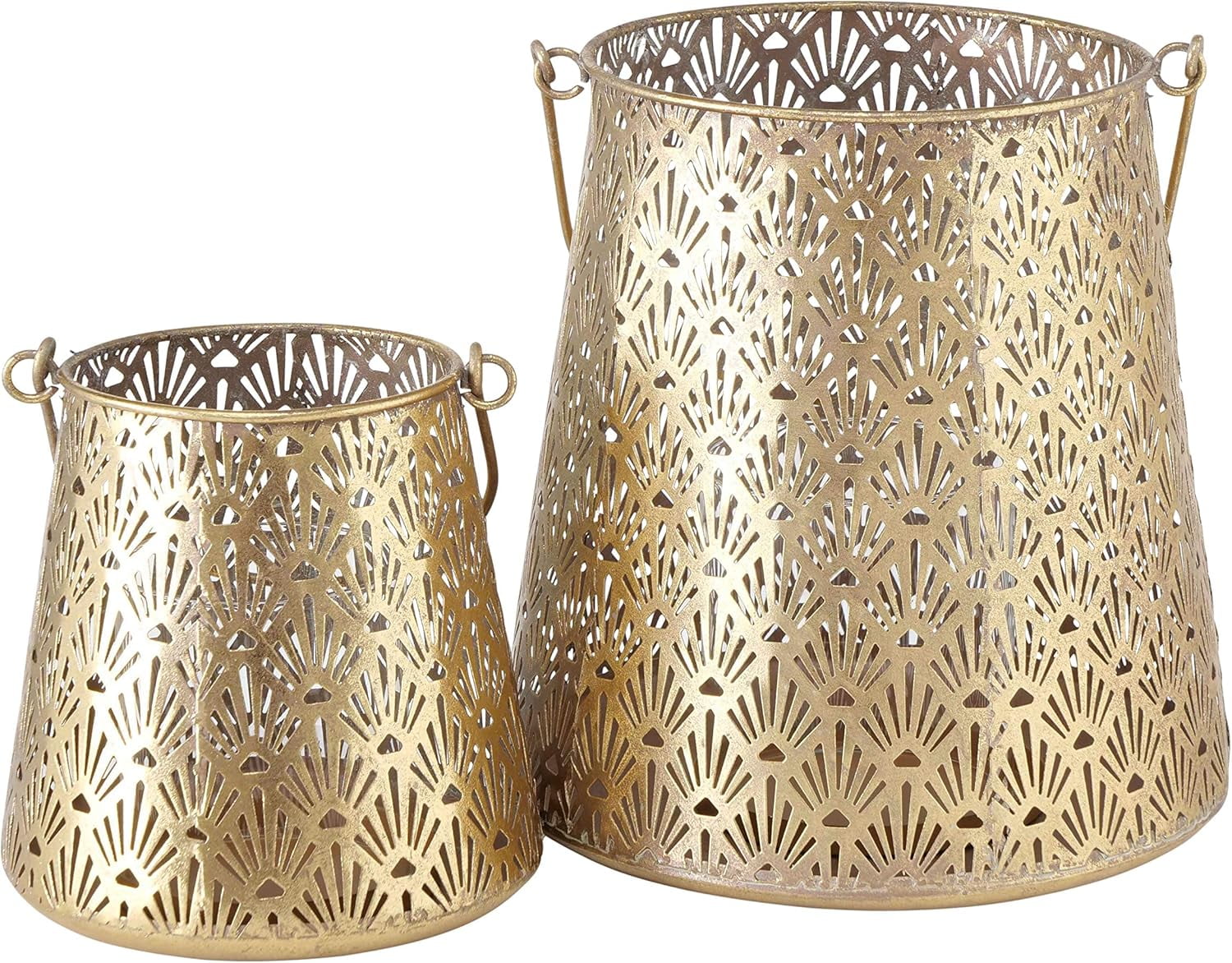 Grand Tour Temple Bell Lanterns, Set of 2, Lattice Lace Pattern ...