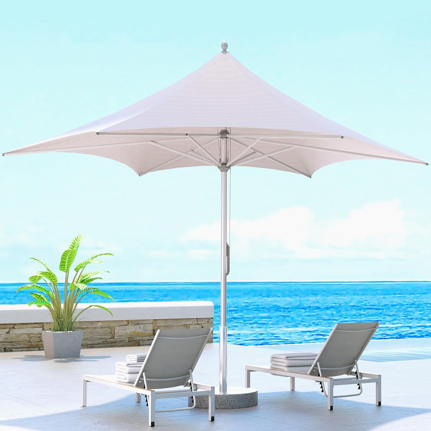Grand patio 11 FT Patio Umbrella, Outdoor Umbrella with 6 Aluminum Ribs, Market Umbrella with ...