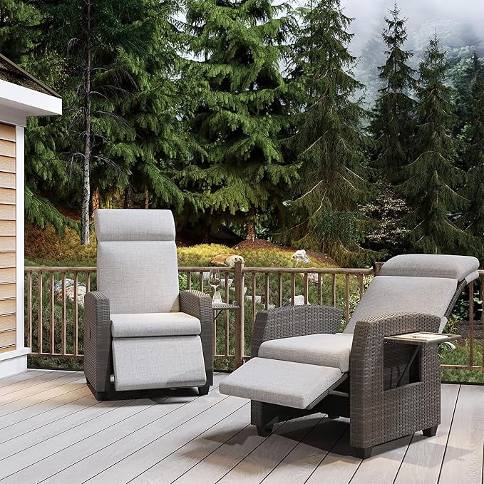 Grand patio Indoor & Outdoor Recliner Chair,Recliner with Independently ...