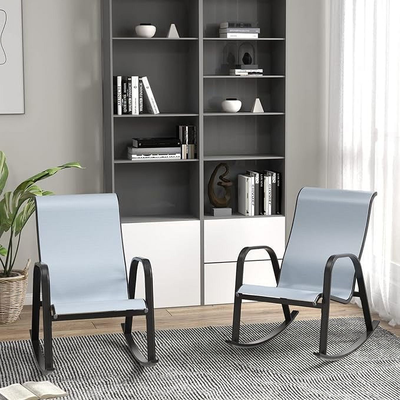 Grand patio Outdoor Rocking Chair Mesh Sling, Steel Rocker Seating ...