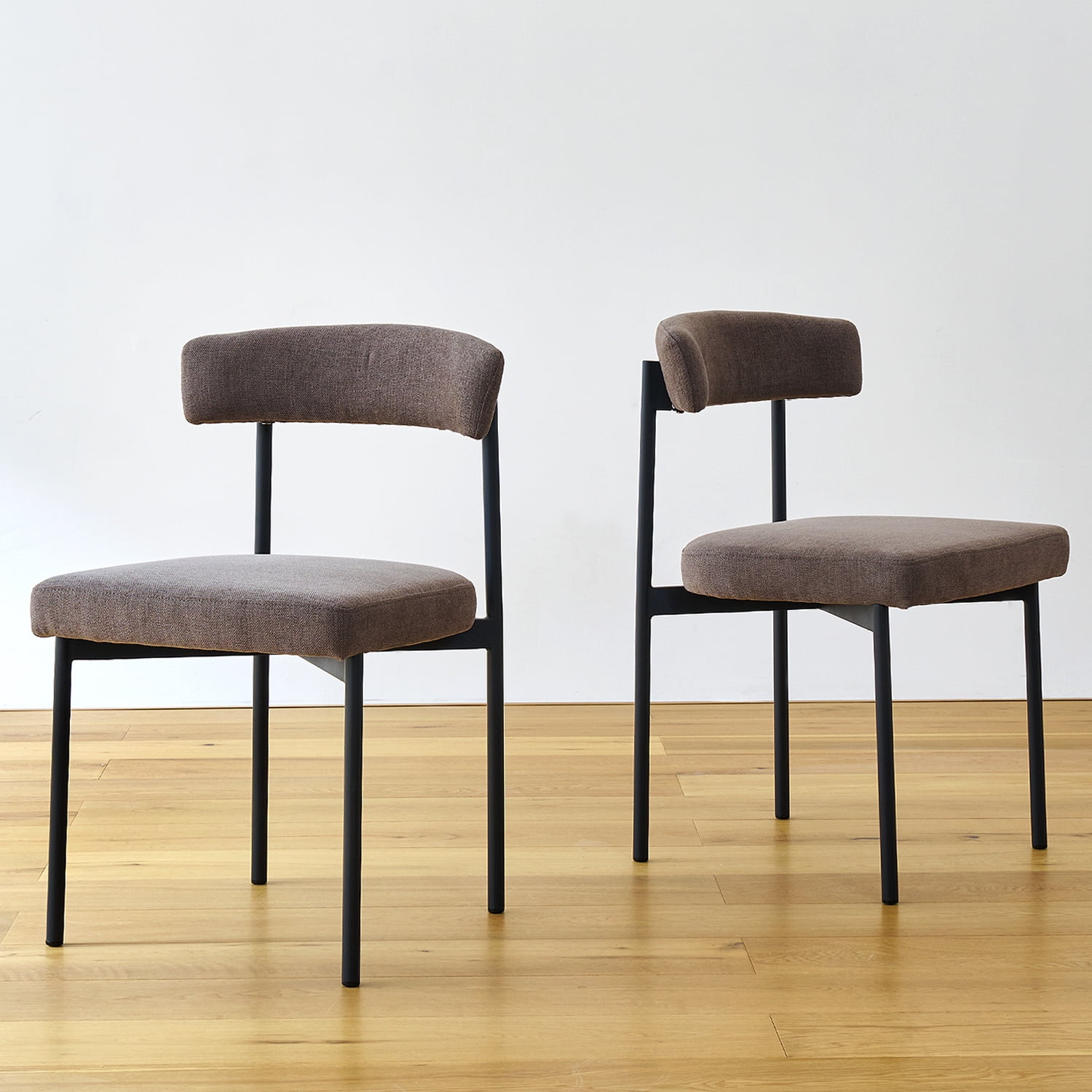 GrandNoor Grey Fabric Dining Chairs Set of 2,Armless Upholstered ...