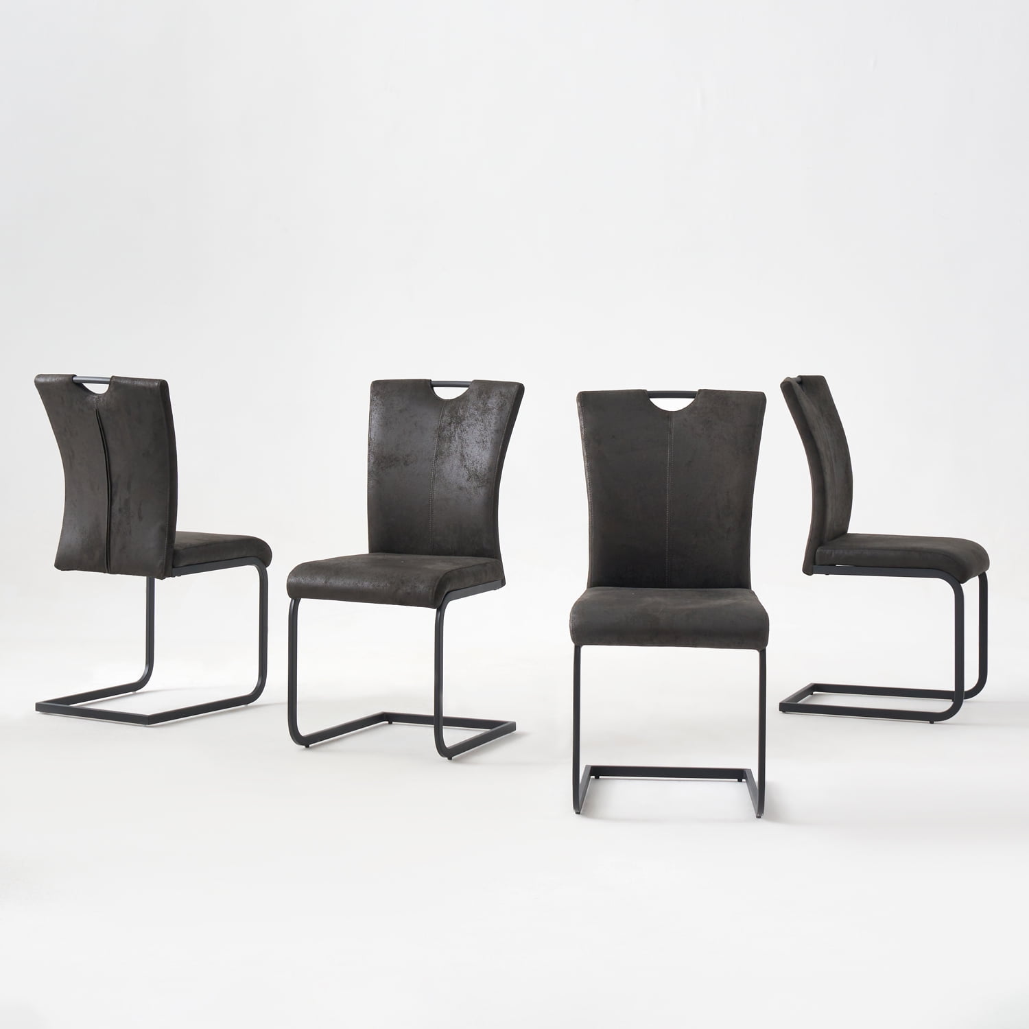 GrandNoor Vintage Fabric Dining Chairs Set of 4 with Handle,Modern ...