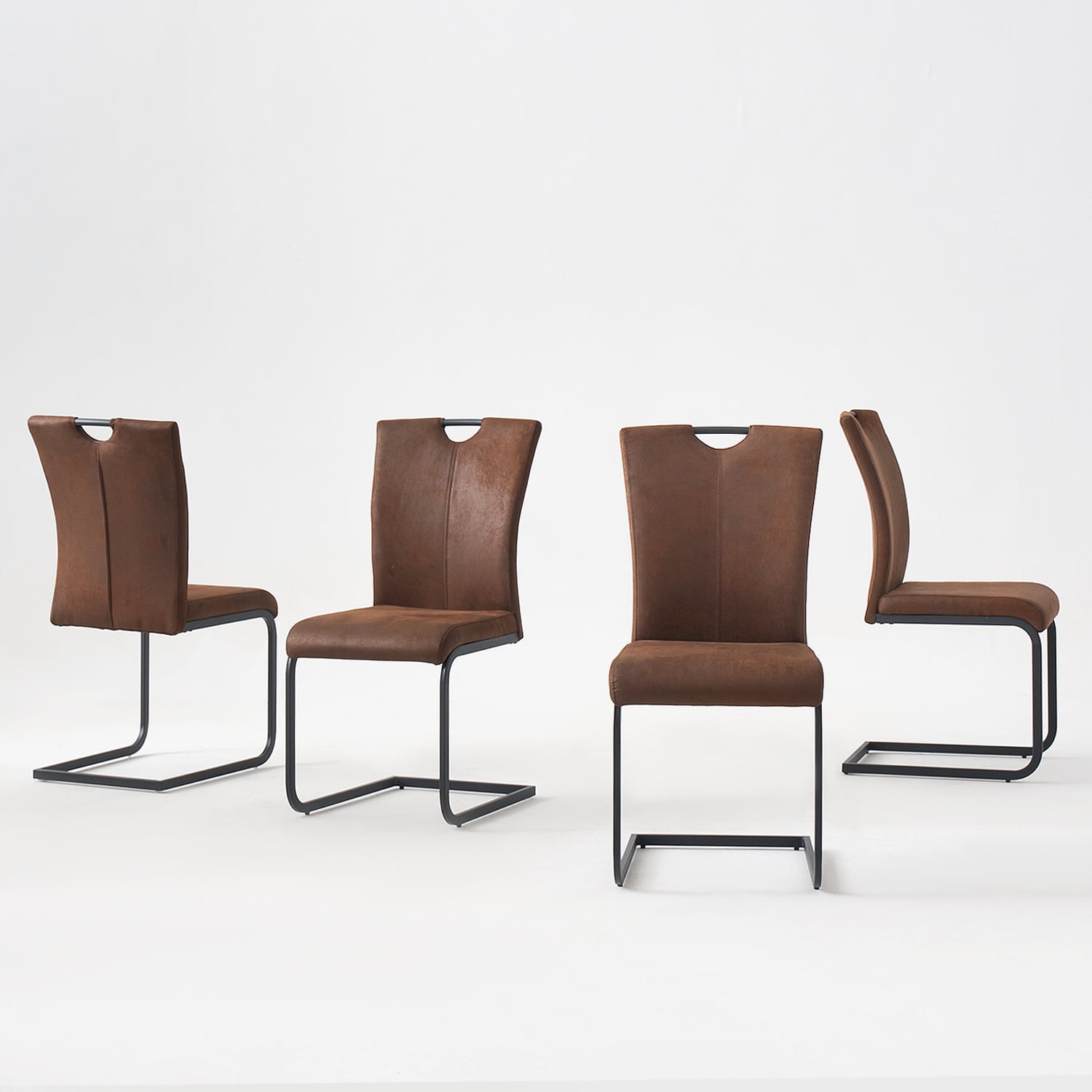 GrandNoor Vintage Fabric Dining Chairs Set of 4 with Handle,Modern ...
