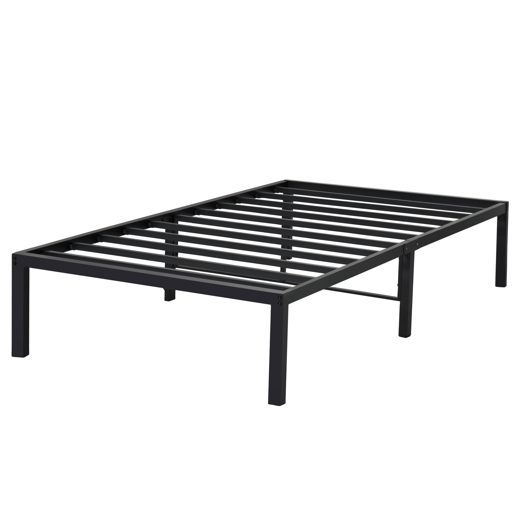 GrandRest 14" Adult Durable Steel Slat Metal Platform Bed Frame, Center ...