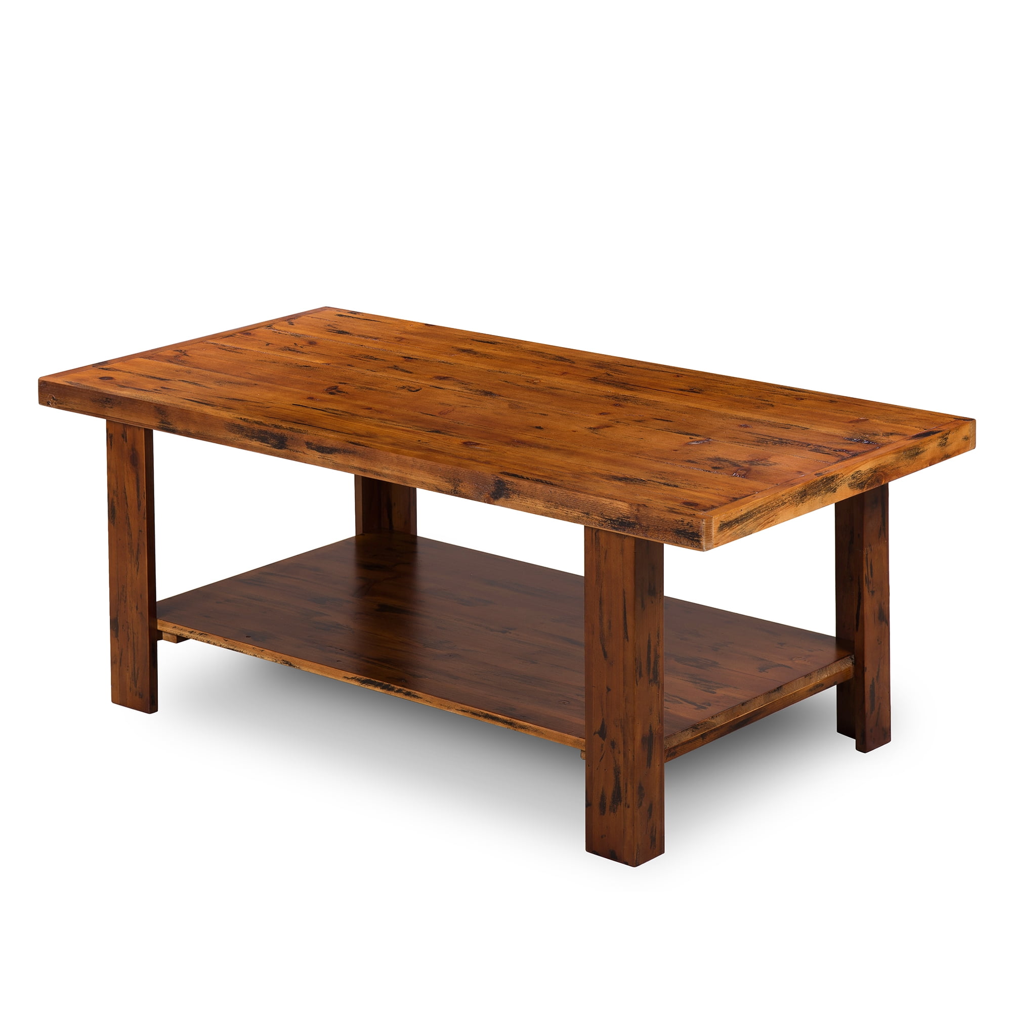GrandRest Natural Solid Wood Cocktail Table/Coffee Table, Natural Brown ...