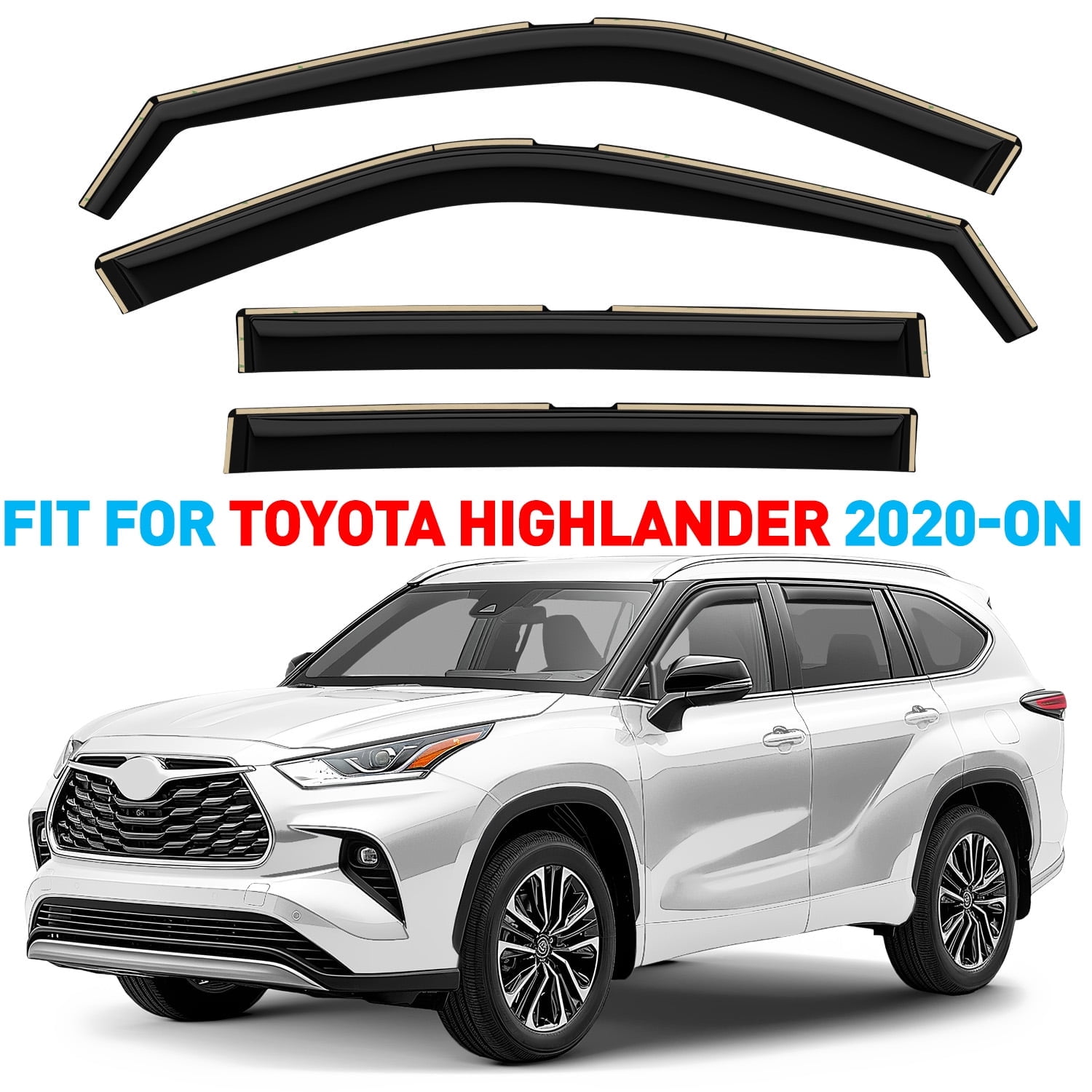 GrandWheel Co Window Deflectors Smoke Tinted In-Channel Side Window ...