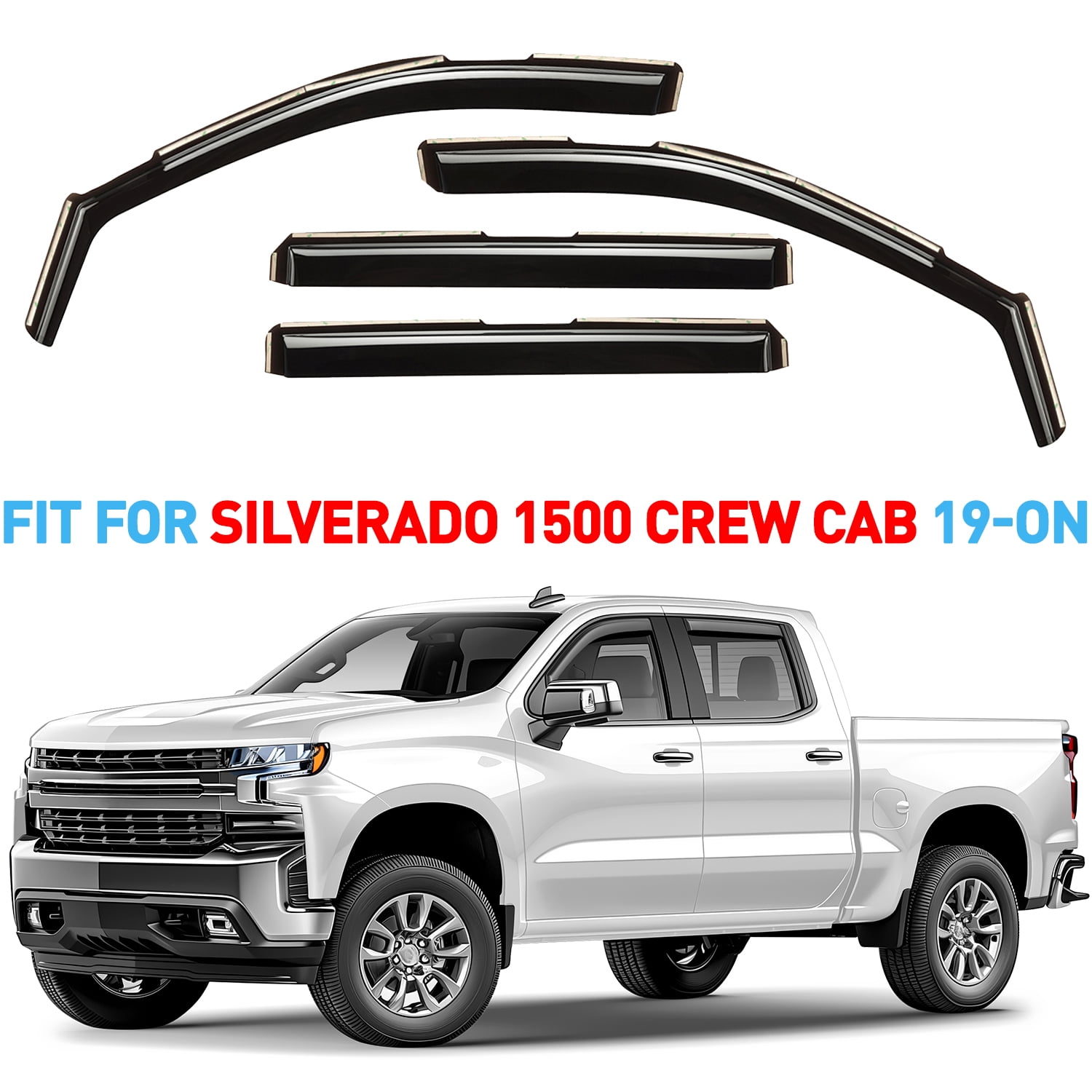 GrandWheel Co Smoked Tinted Window Vent Visors for Chevy Silverado ...