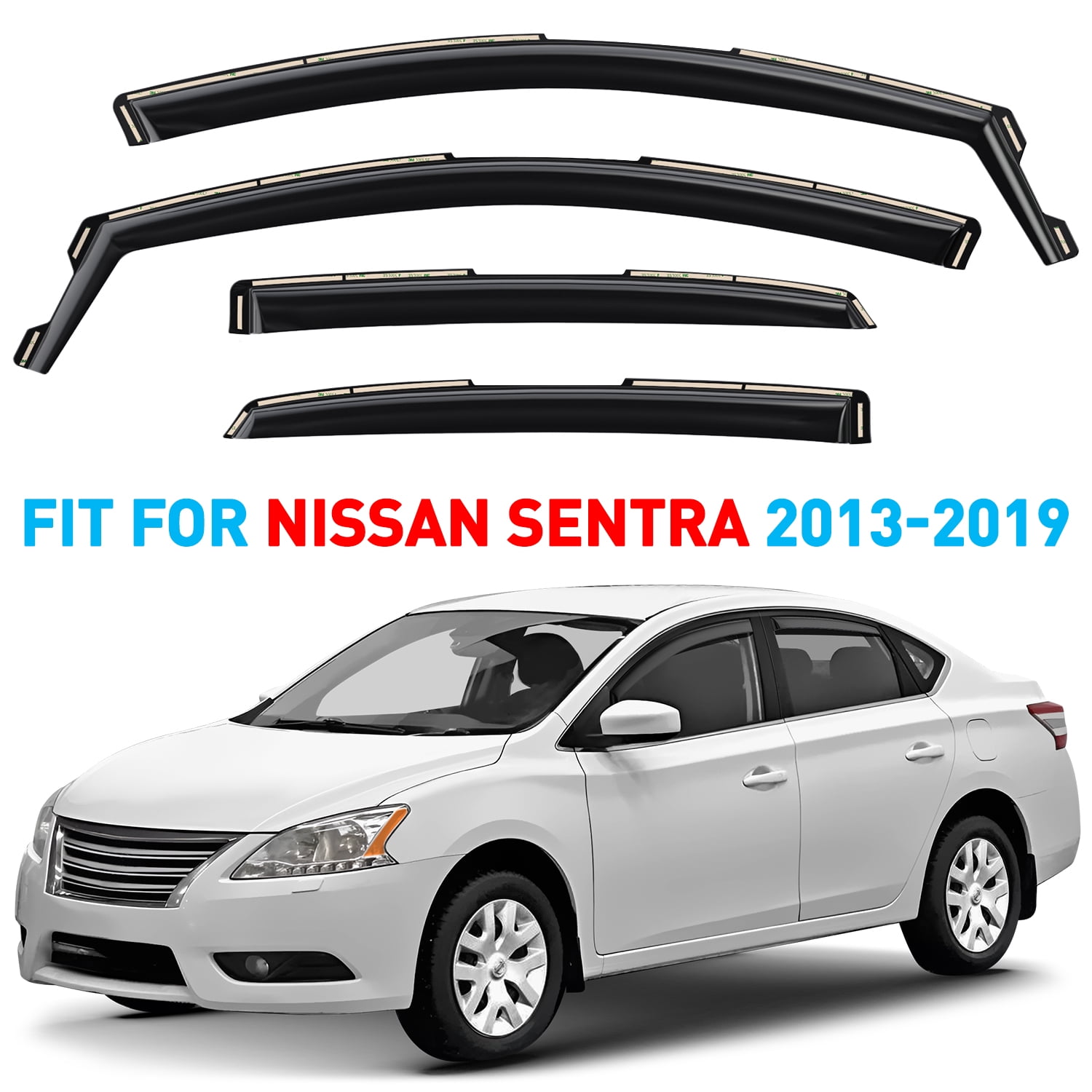 GrandWheel Co Smoke Tinted In-channel Side Window Vent Visor Deflectors ...