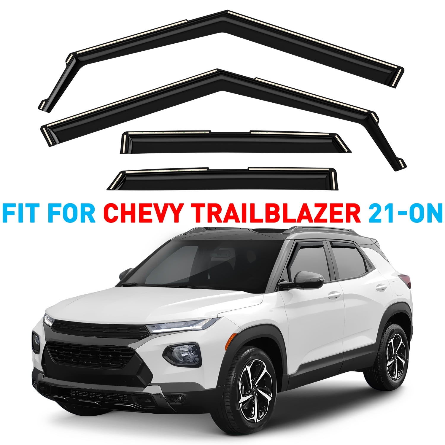 GrandWheel Co Window Deflectors Smoke Tinted In-Channel Side Window ...