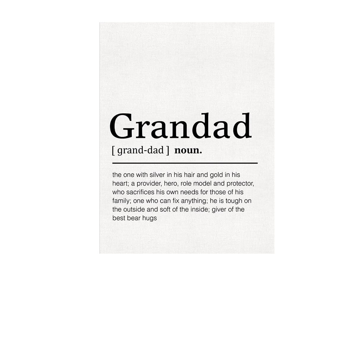 Grandad Gift Canvas Wall-Art Motivational Grandad Definition Canvas ...
