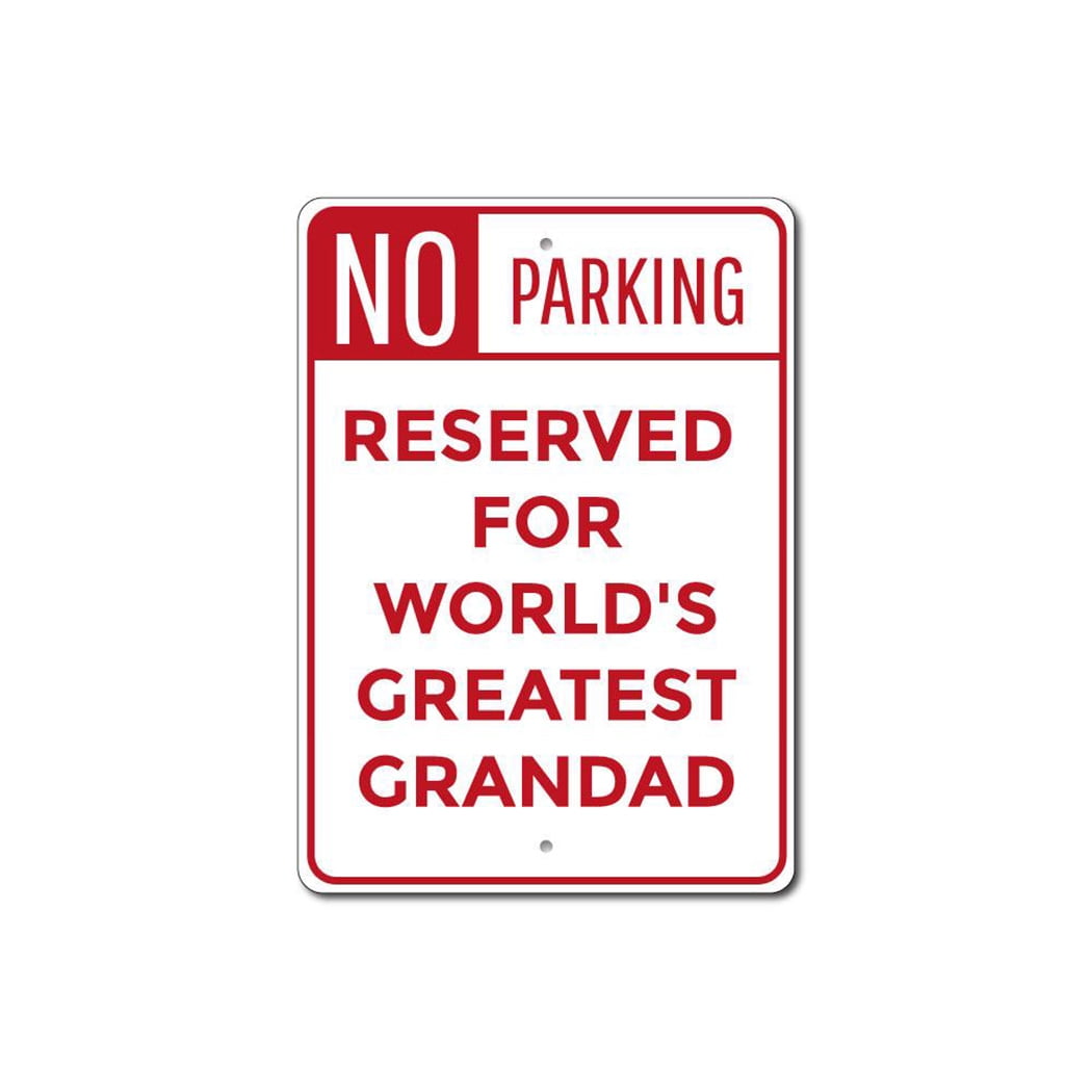Grandad Sign, Grandpa Parking Sign, Grandad Garage Aluminum Metal Decor ...