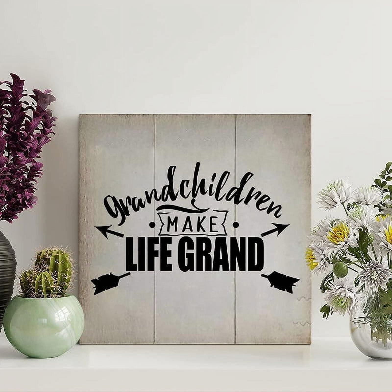 Grandchildren Make Life Grand Wood Signs Rustic Wooden Sign ...
